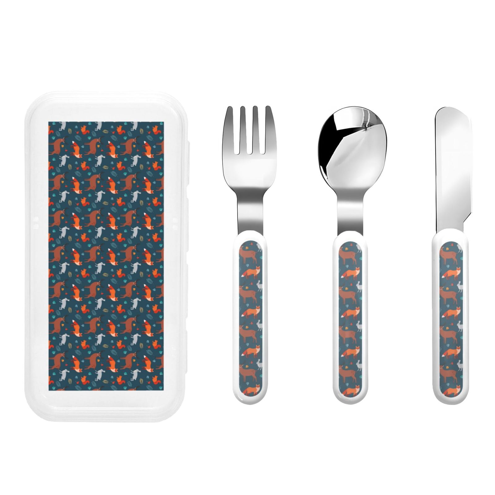 Gaeub Autumn Forest Animals Cute Print 3-Piece Children Knife Spoon ...