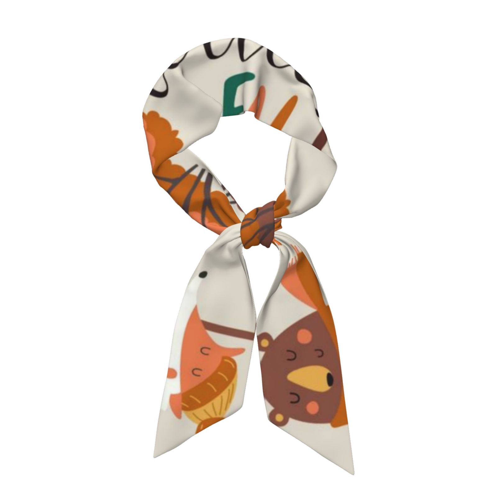 Gaeub Autumn In The Forest Printed Silk Feeling Scarf ， Satin Head ...