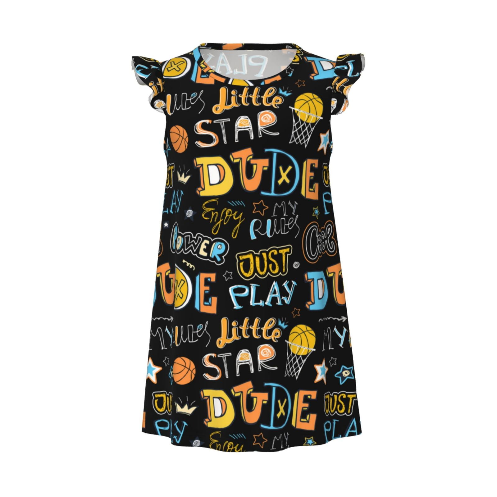 Gaeub Basketball Girls Pajamas Dress, Comfortable Nightwear, Printed ...