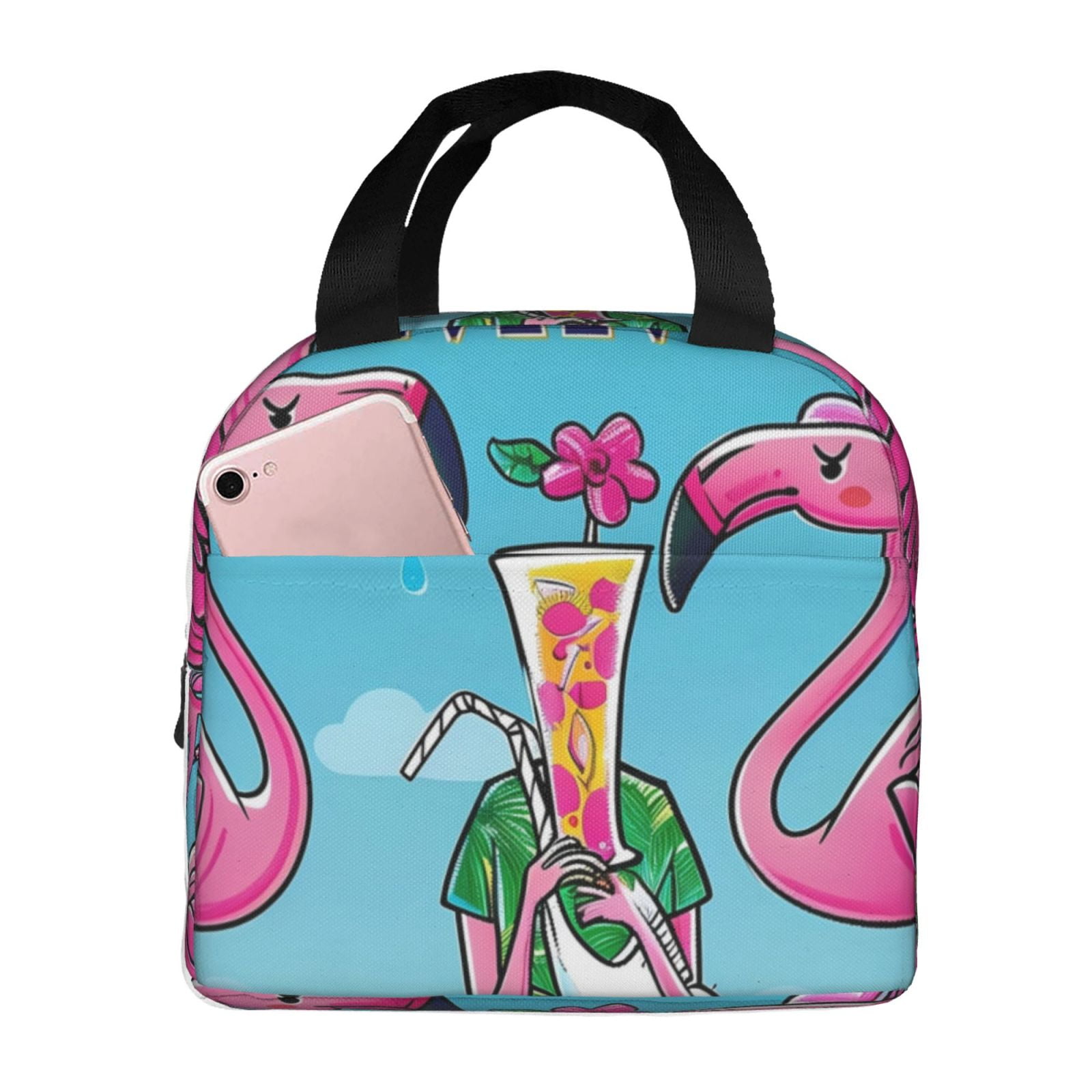 Gaeub Beach Flamingo Trio Print Lunch Bag Lunch Box for Women Men,Reusable Insulated Lunch Bags ...