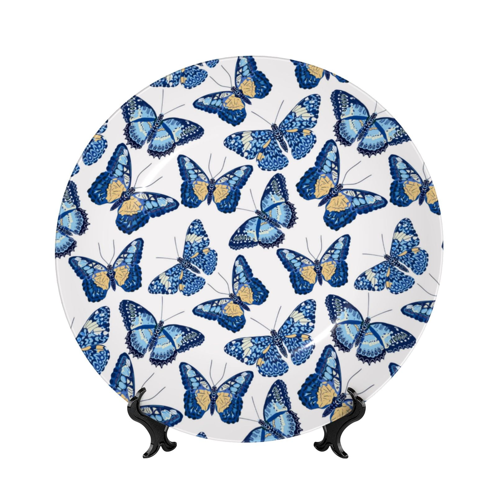 Gaeub Beautiful Butterflies Print Ceramic Plate,Dinner Plates,Bone ...
