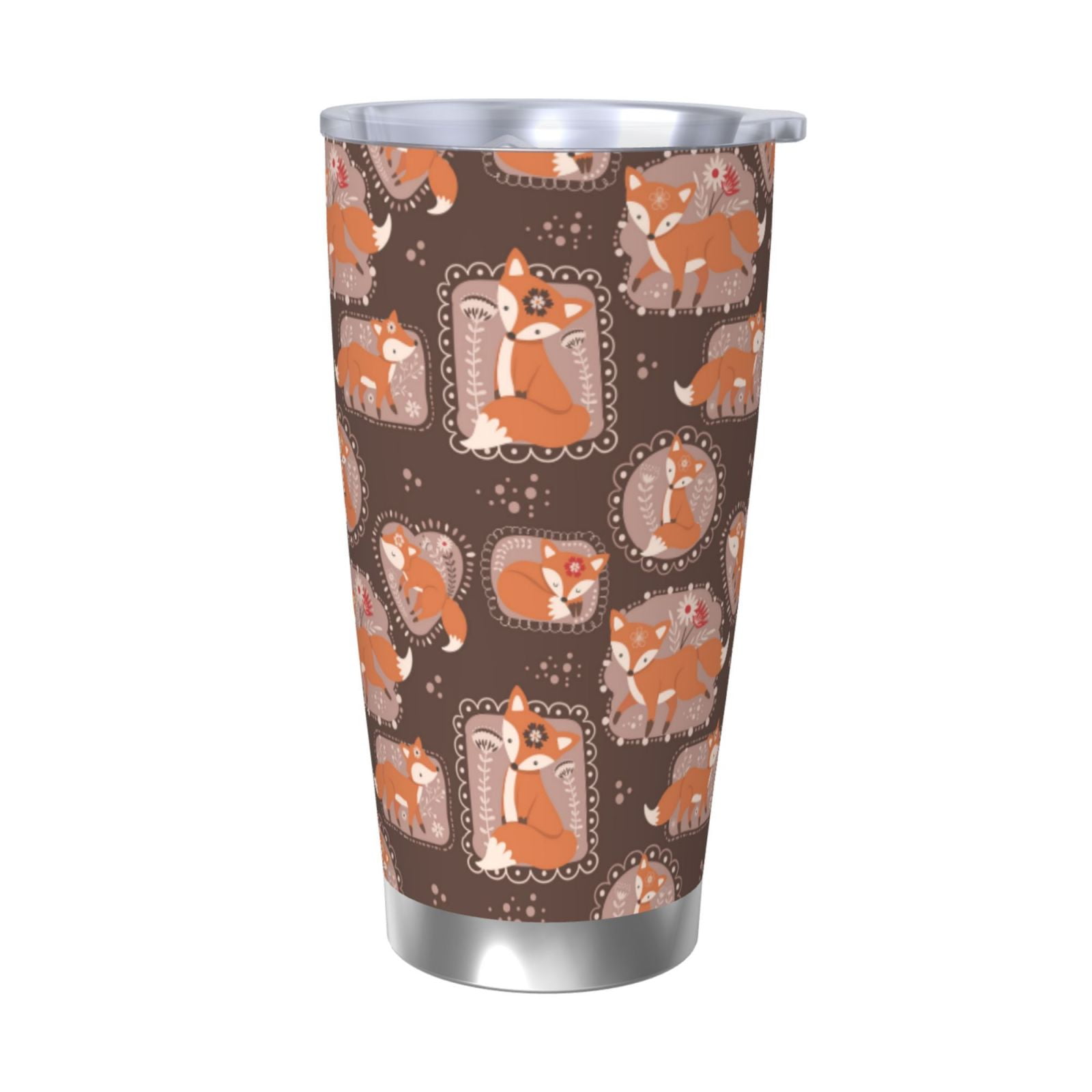 Gaeub Beautiful Fox Print 20-Ounce Stainless Steel Car Cup,Tumblers ...
