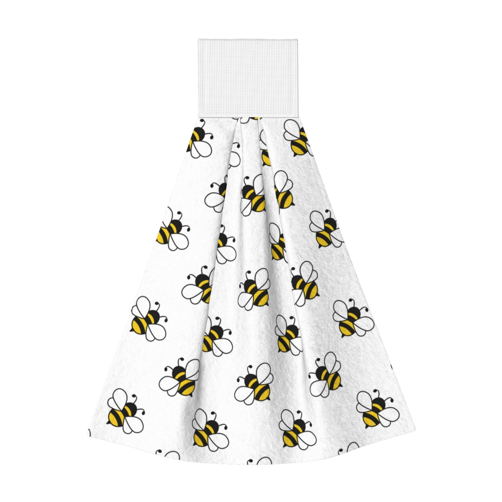 Gaeub Bee Print Hand Towels with Hook,Hanging Tie Towels, Coral Velvet ...