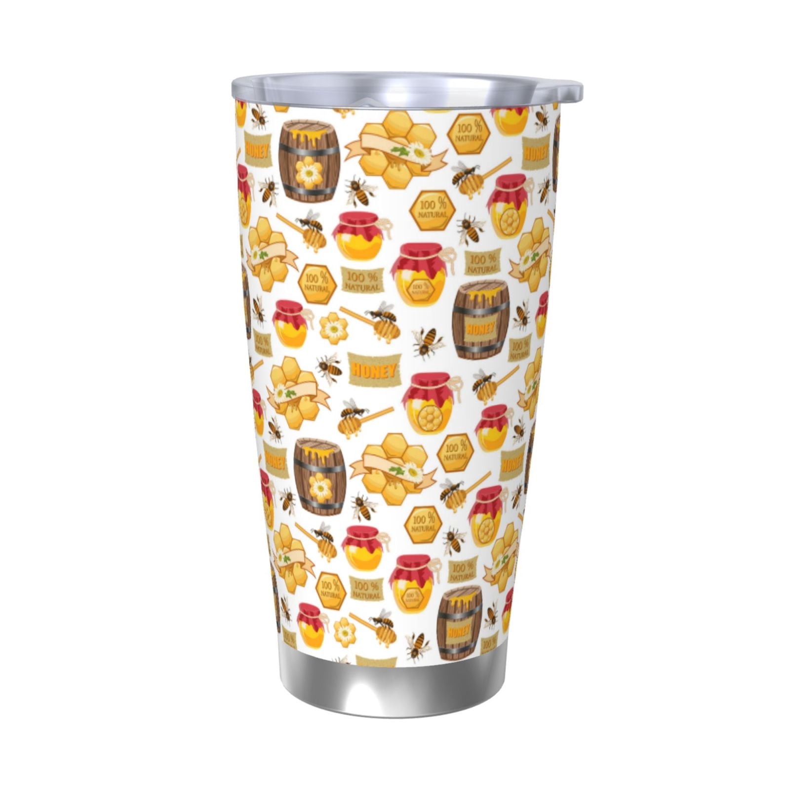 Gaeub Bees And Honey Print 20-Ounce Stainless Steel Car Cup,Tumblers ...