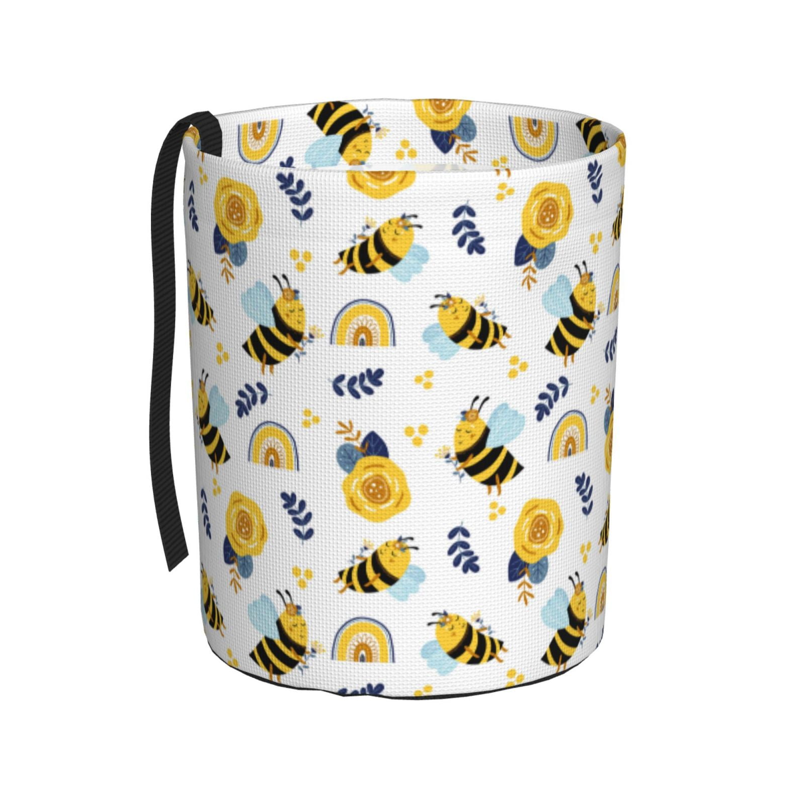 Gaeub Bees And Rainbows Print Car Trash Can, Collapsible Trash Can for ...