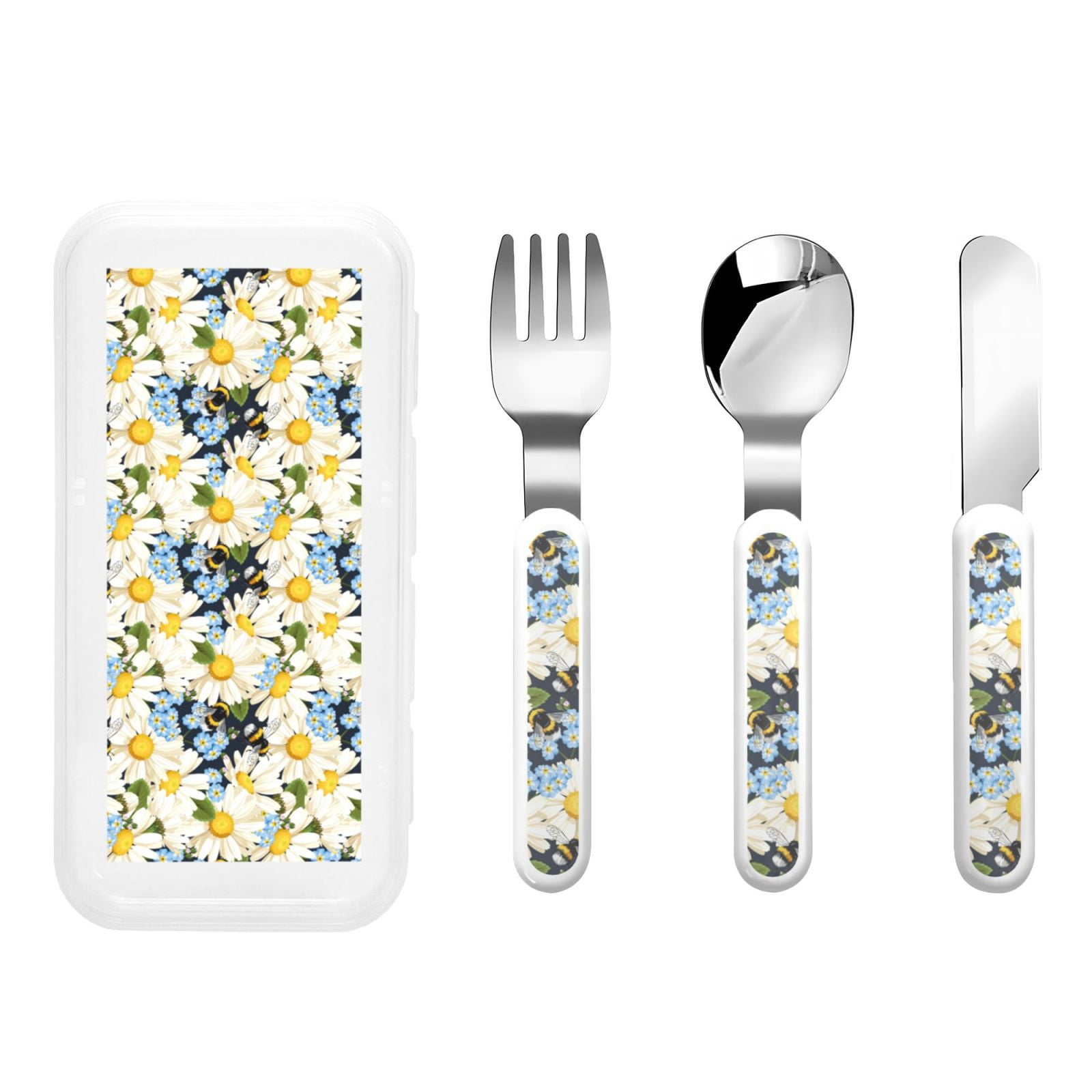 Gaeub Bees Collecting Nectar Print 3-Piece Children Knife Spoon Fork ...