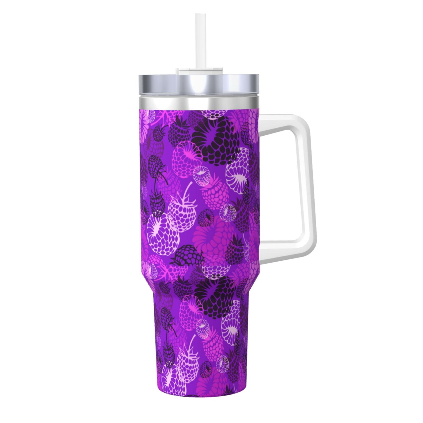 Gaeub Berry Raspberry Print Stainless Steel Hot/Cold Coffee Cup,40oz ...