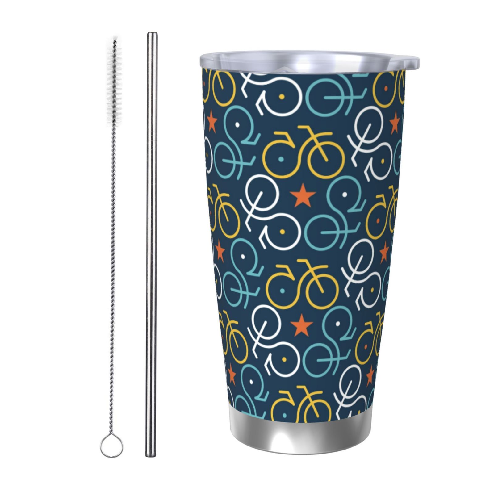 Gaeub Bicycle Colorful Print 20-Ounce Stainless Steel Car Cup,Tumblers ...