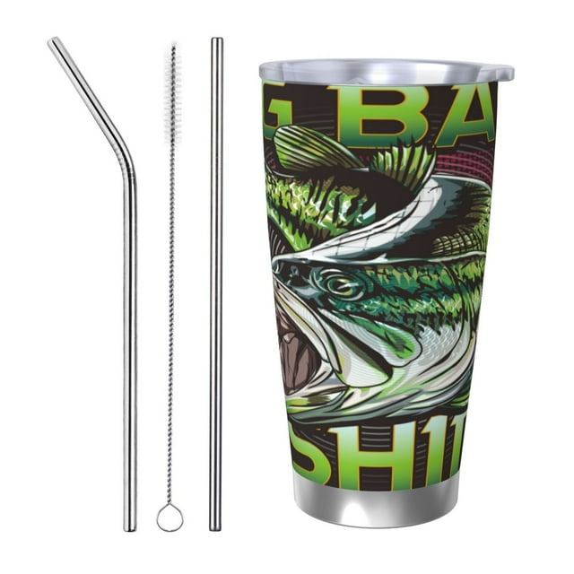 Gaeub Big Bass Fish Print 20-Ounce Stainless Steel Car Cup,Tumblers ...