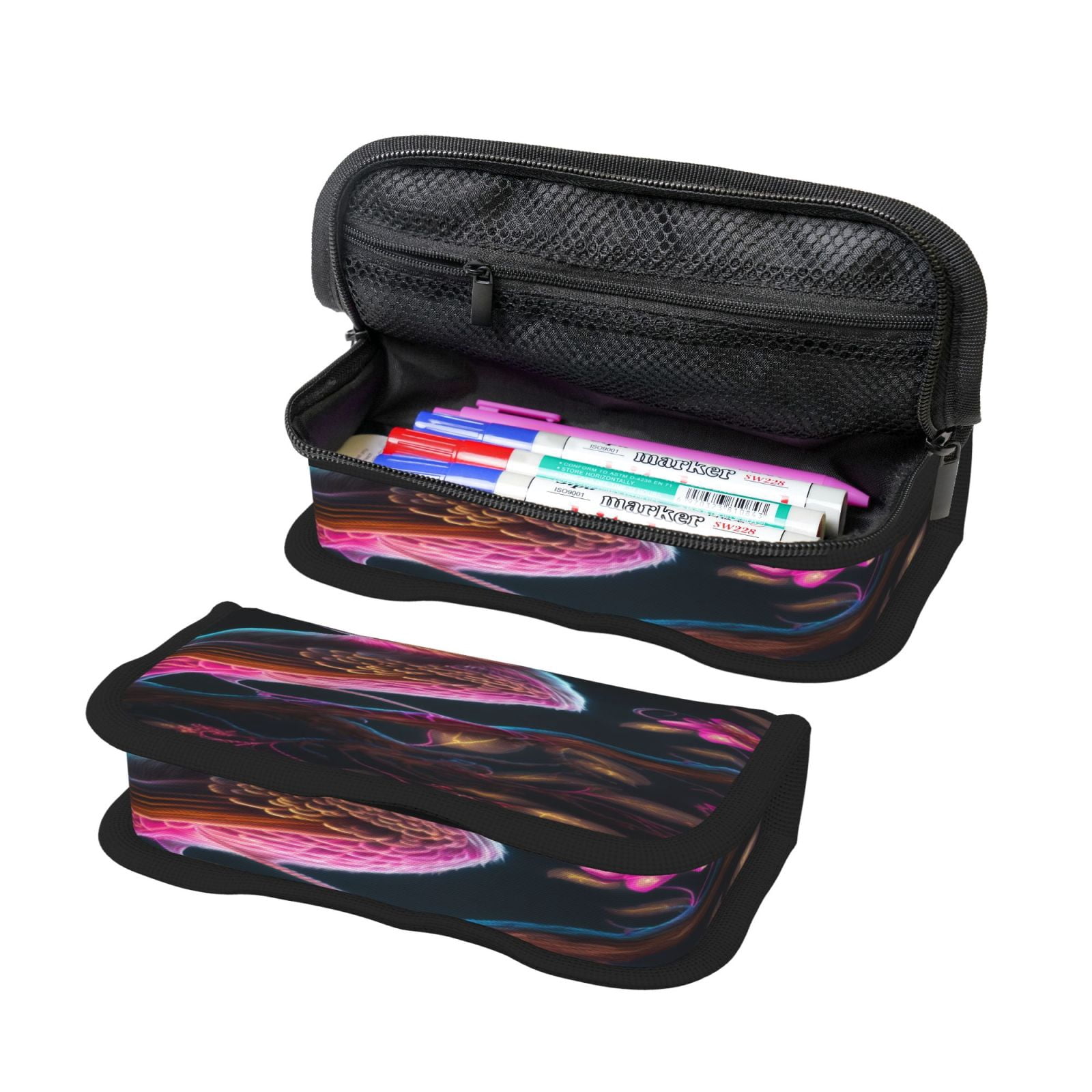 Gaeub Bird5 Print Canvas Pen Case,Pencil Case for Men Women, Large Pen ...