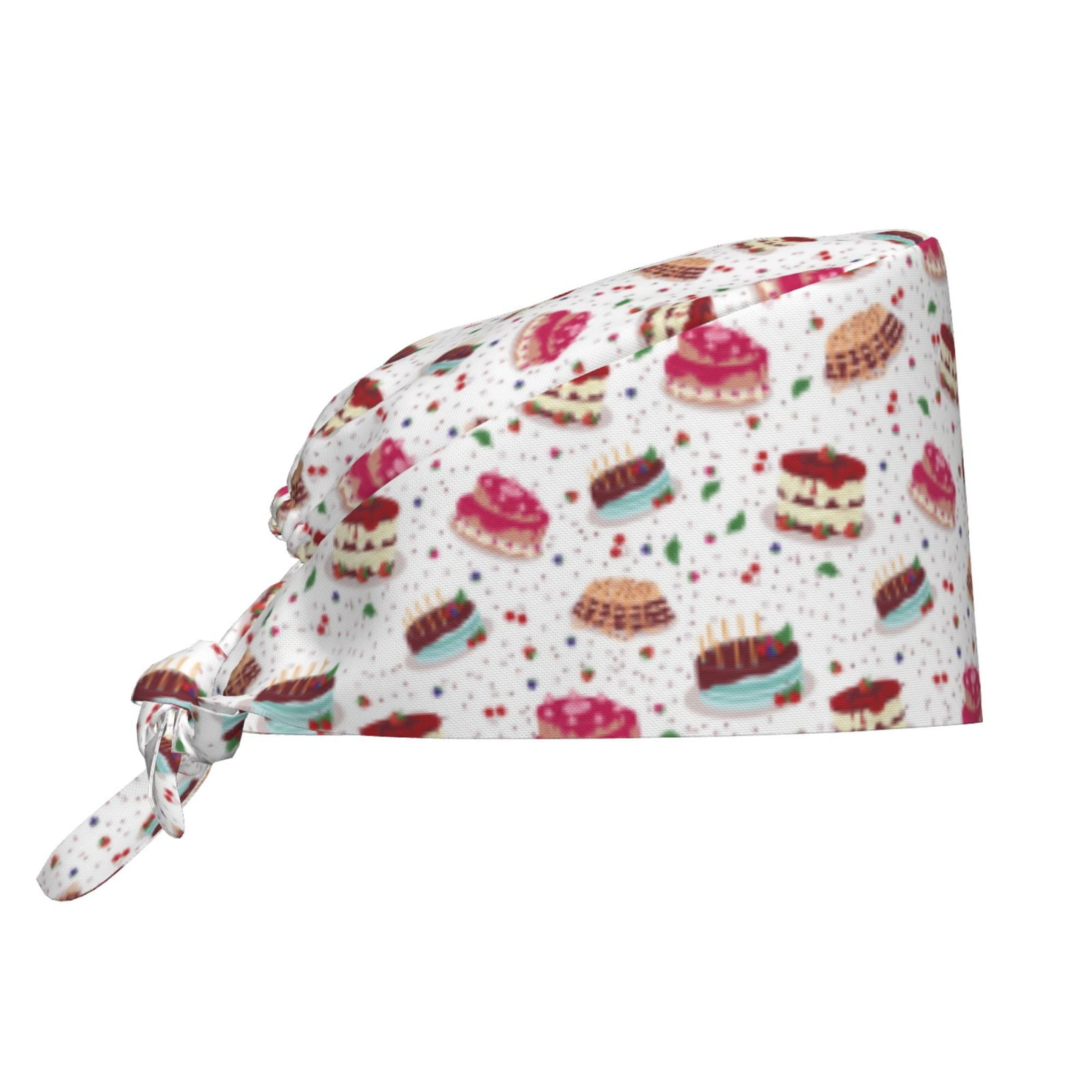 Gaeub Birthday Cake Print Cleaning Working Cap,Unisex Scrub Cap Nurse ...