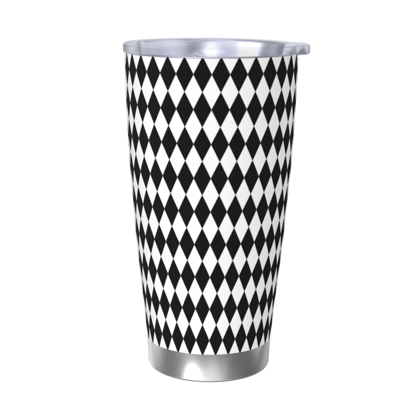 Gaeub Black And White Diamonds Print 20-Ounce Stainless Steel Car Cup ...