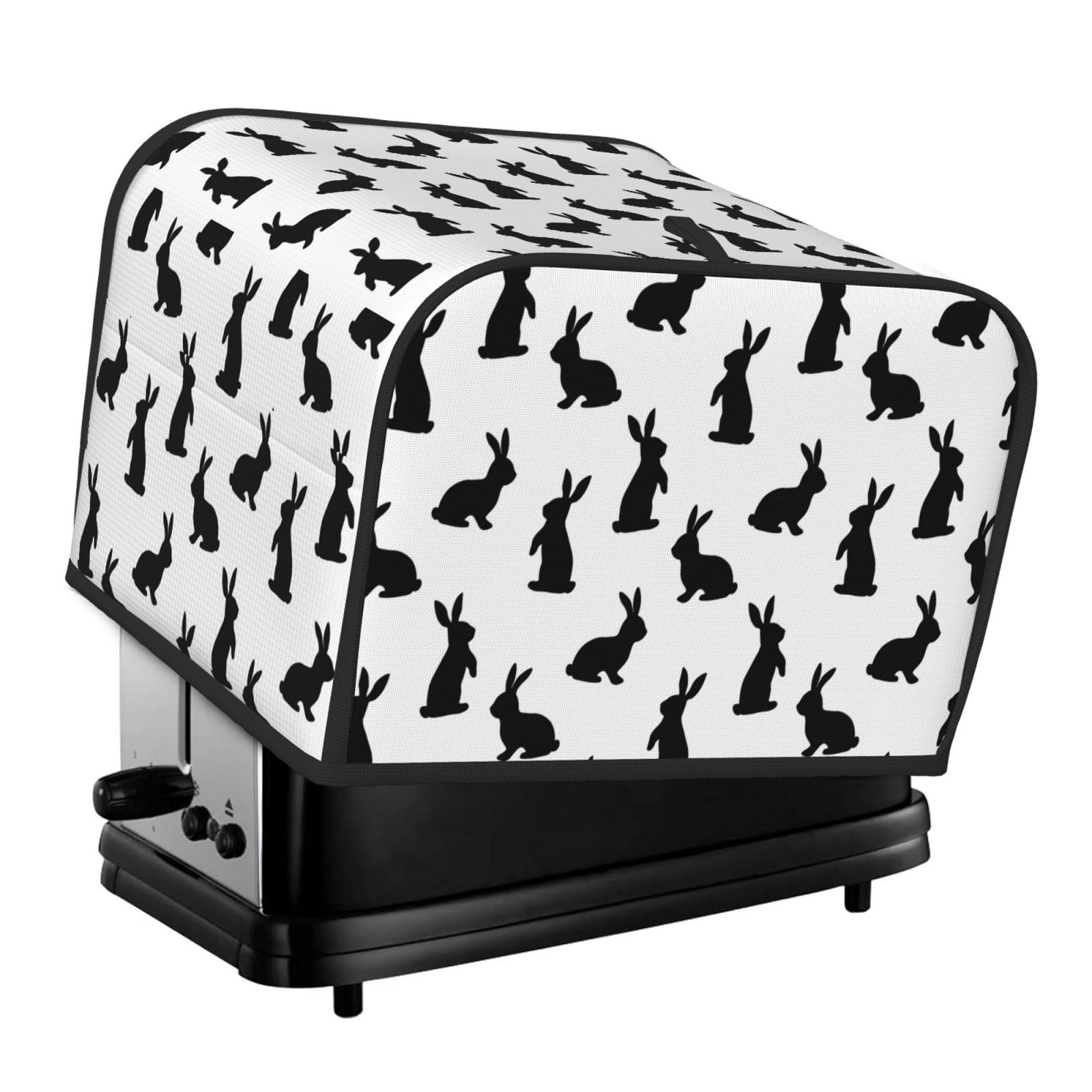 Gaeub Black Rabbit Print 4 Slice Toaster Cover,Bread Machine Cover ...