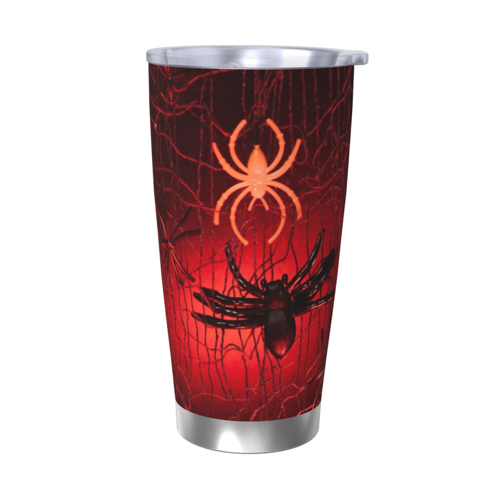 Gaeub Black Spider Web With Spiders Print 20-Ounce Stainless Steel Car ...