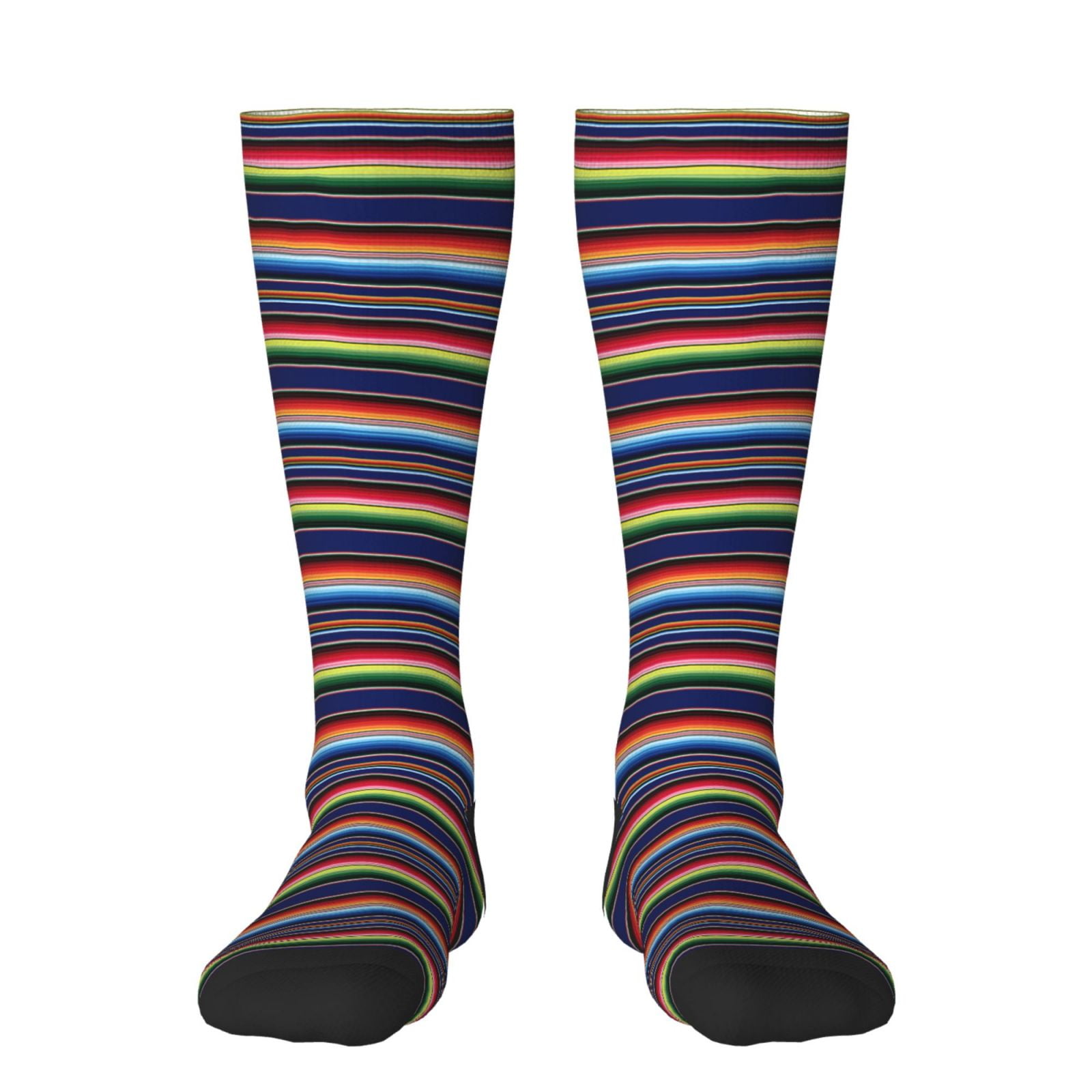 Gaeub Blanket stripes Printed Design Socks Stretchy High Tube Socks for ...