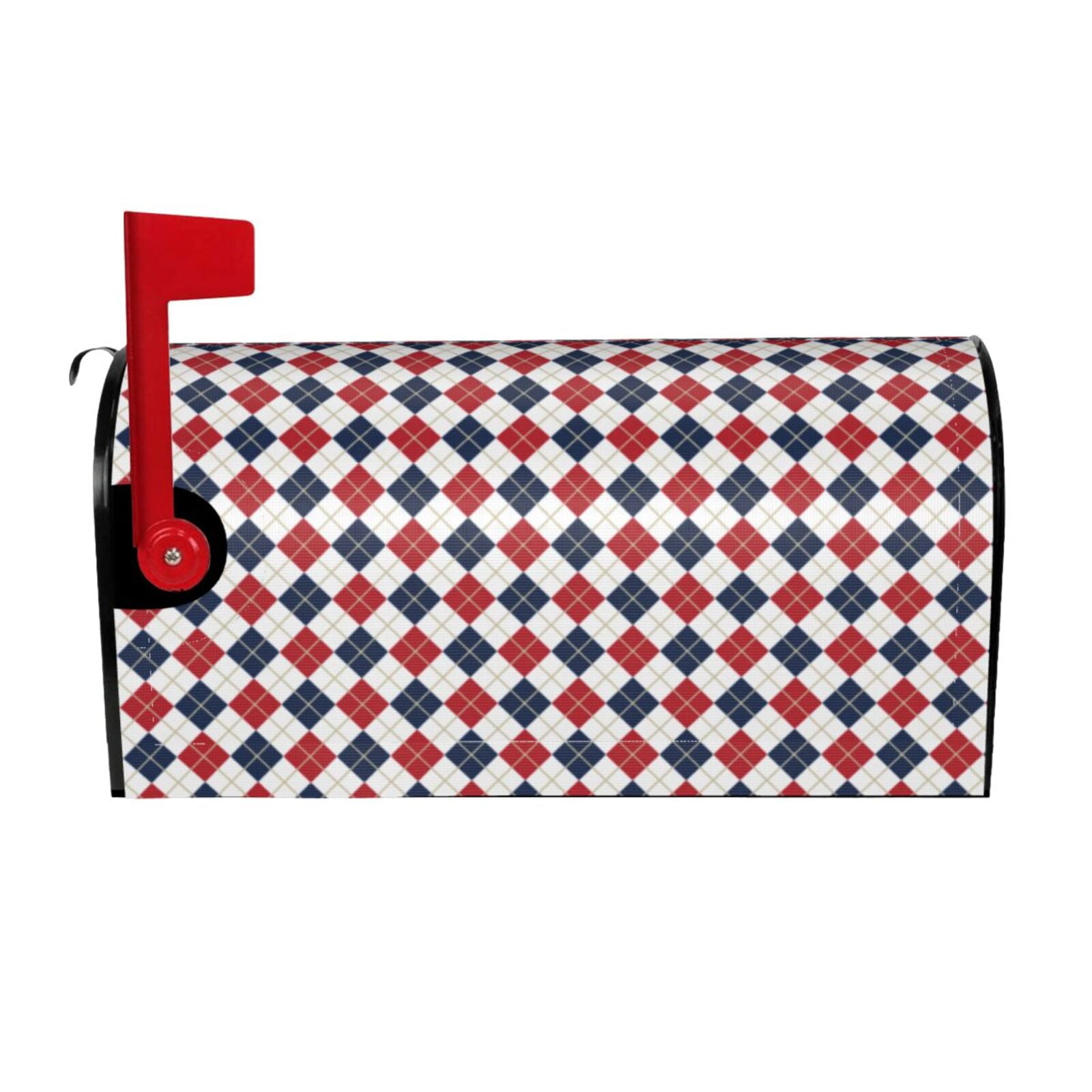 Gaeub Blue And Red Diamond Print Mailbox Covers Magnetic,Mailbox Covers ...
