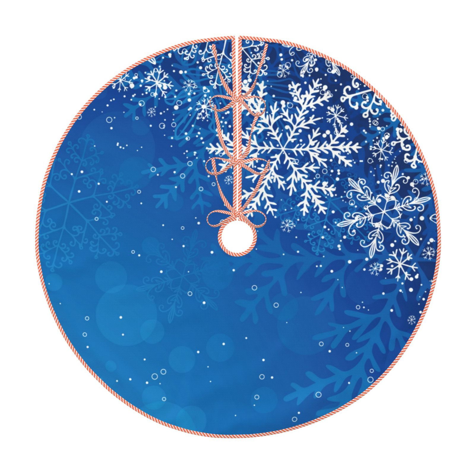 Gaeub Blue Christmas With Snowflakes Print Christmas Tree Skirt ...