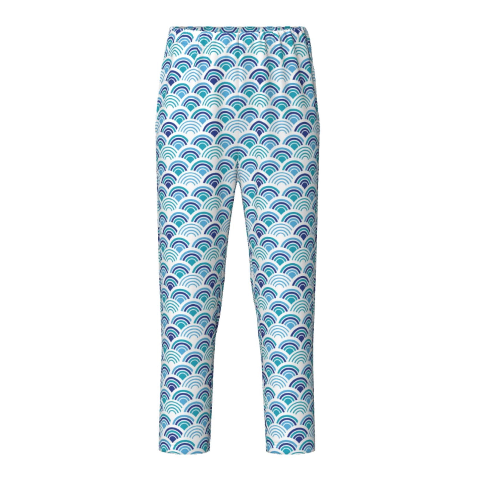 Gaeub Blue Fish Scale Texture Print Boys Girls Pajama Pants,Pajama ...