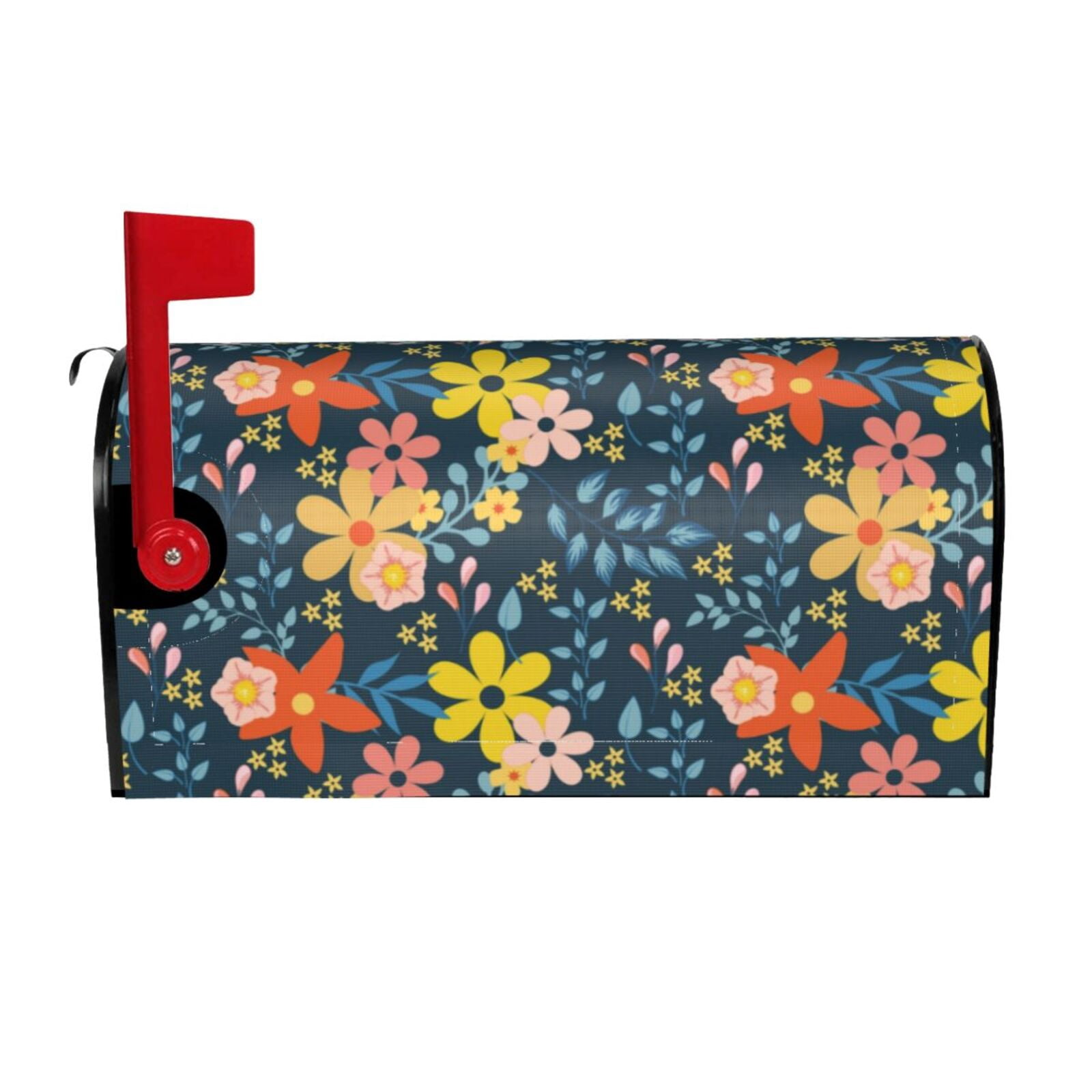 Gaeub Blue Floral Waterproof and Sunproof Mailbox Protective Cover ...