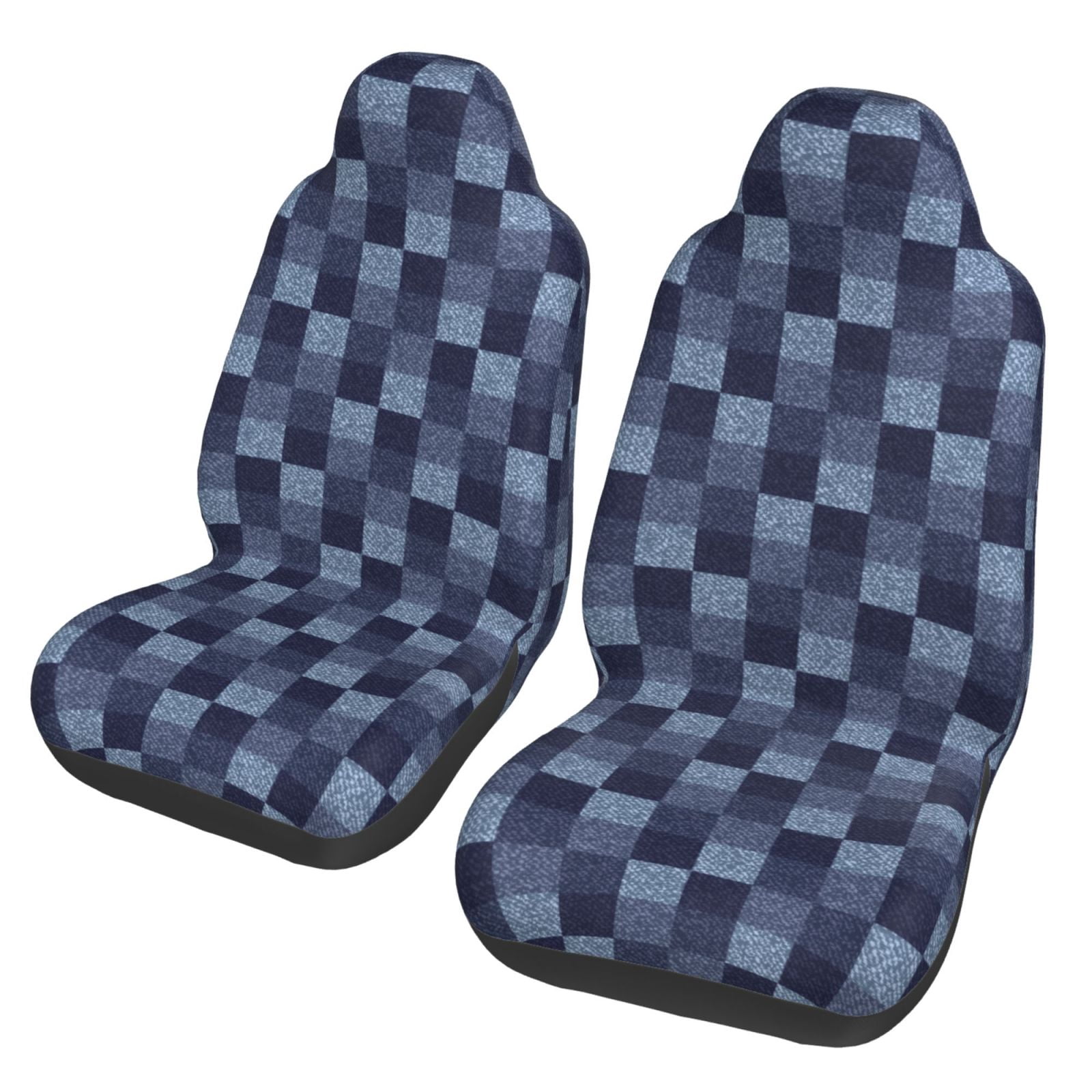 Gaeub Blue Gingham Buffalo Check 2Pack Full Set Car Seat Covers with ...