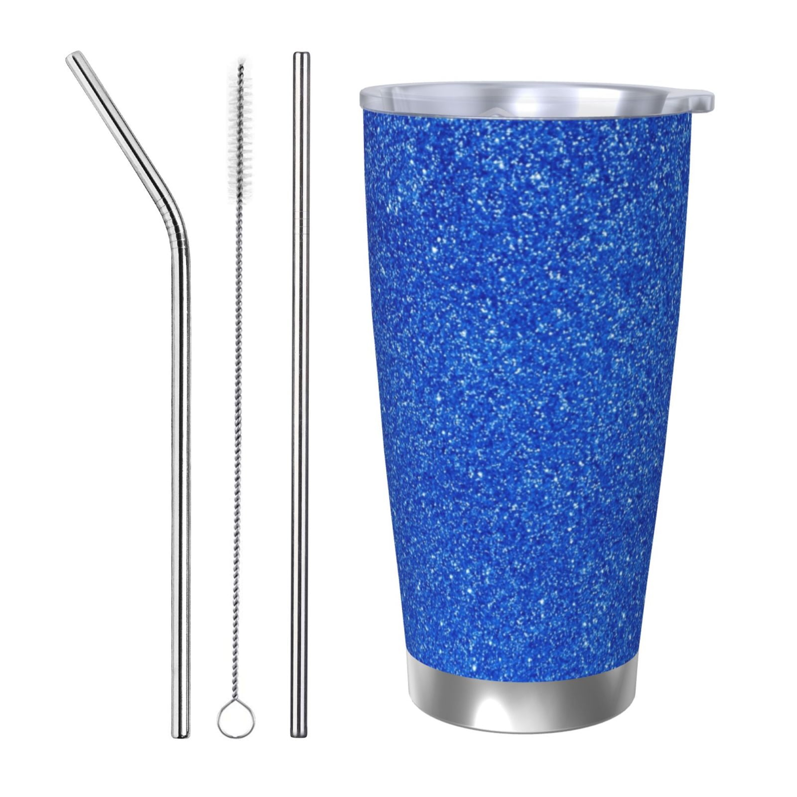 Gaeub Blue Glitter Print 20-Ounce Stainless Steel Car Cup,Tumblers Cups ...