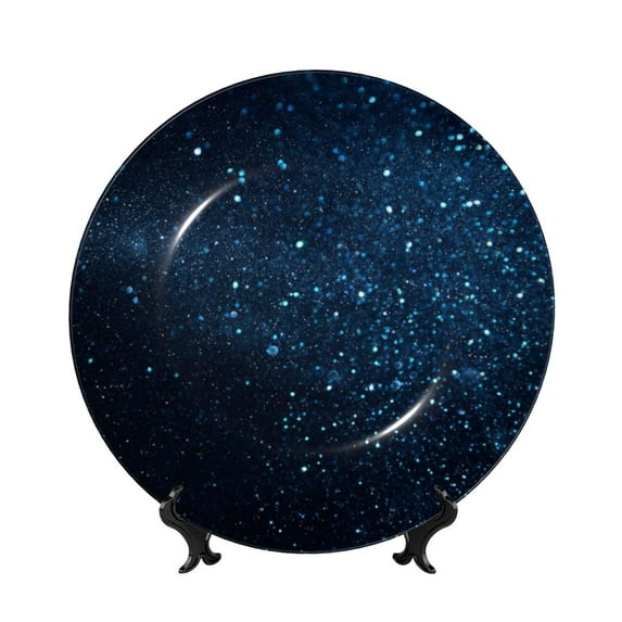 Gaeub Blue Glitter Retro Print Ceramic Plate,Dinner Plates,Bone China ...