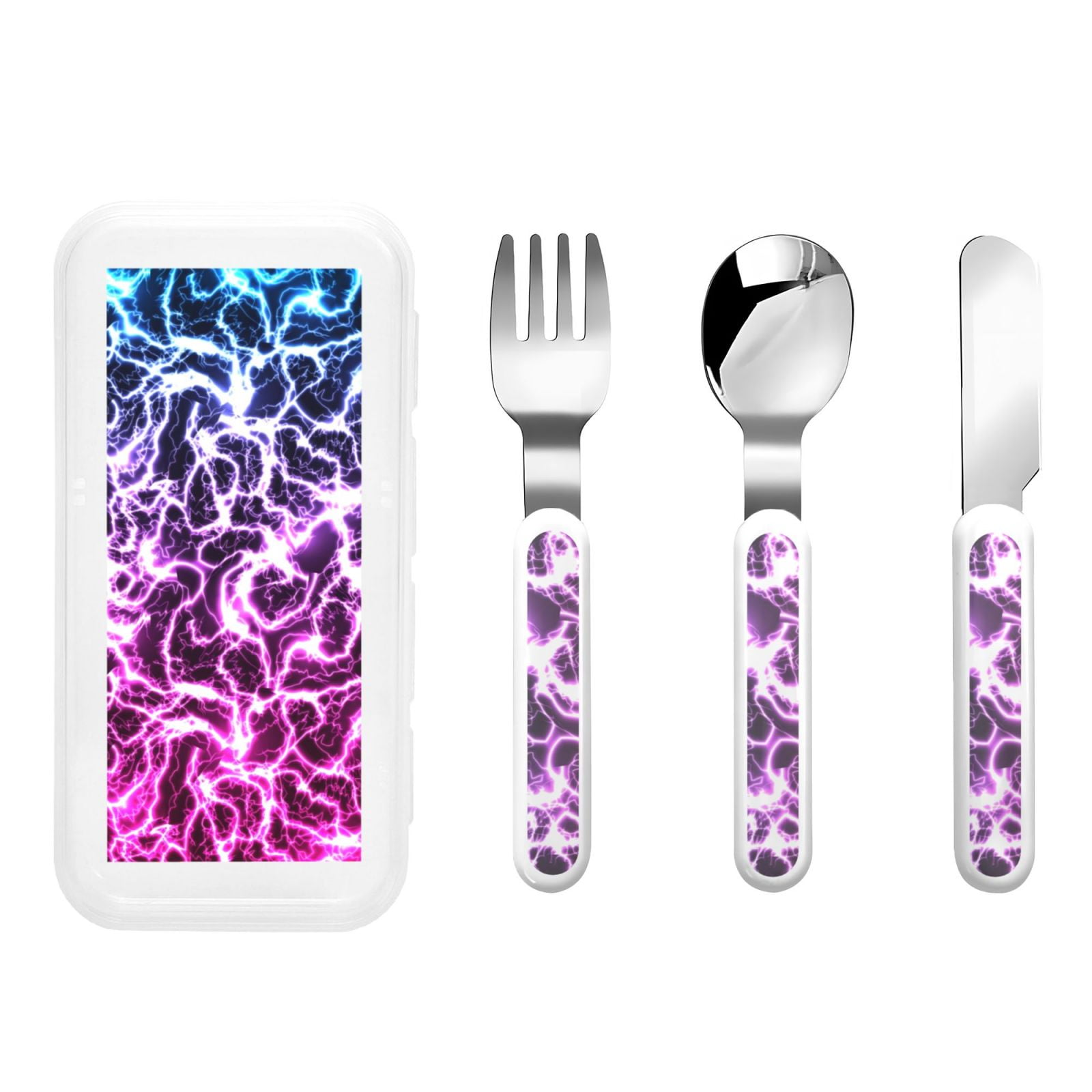 Gaeub Blue Lightning Print 3-Piece Children Knife Spoon Fork Set ...