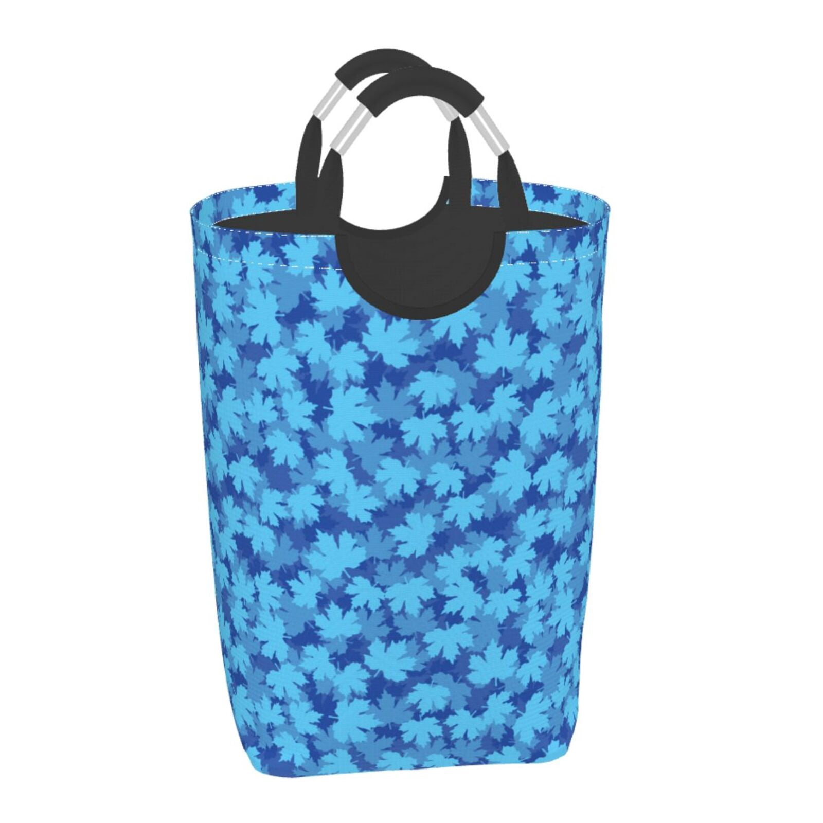 Gaeub Blue Maple Leaf Print 50L Large Laundry Hampers with Handles ...