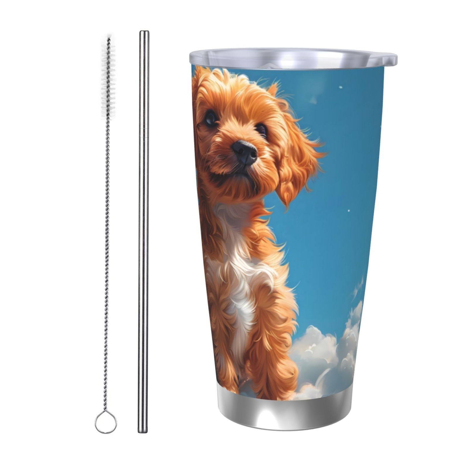 Gaeub Blue Sky Cloud Puppy Print 20-Ounce Stainless Steel Car Cup ...