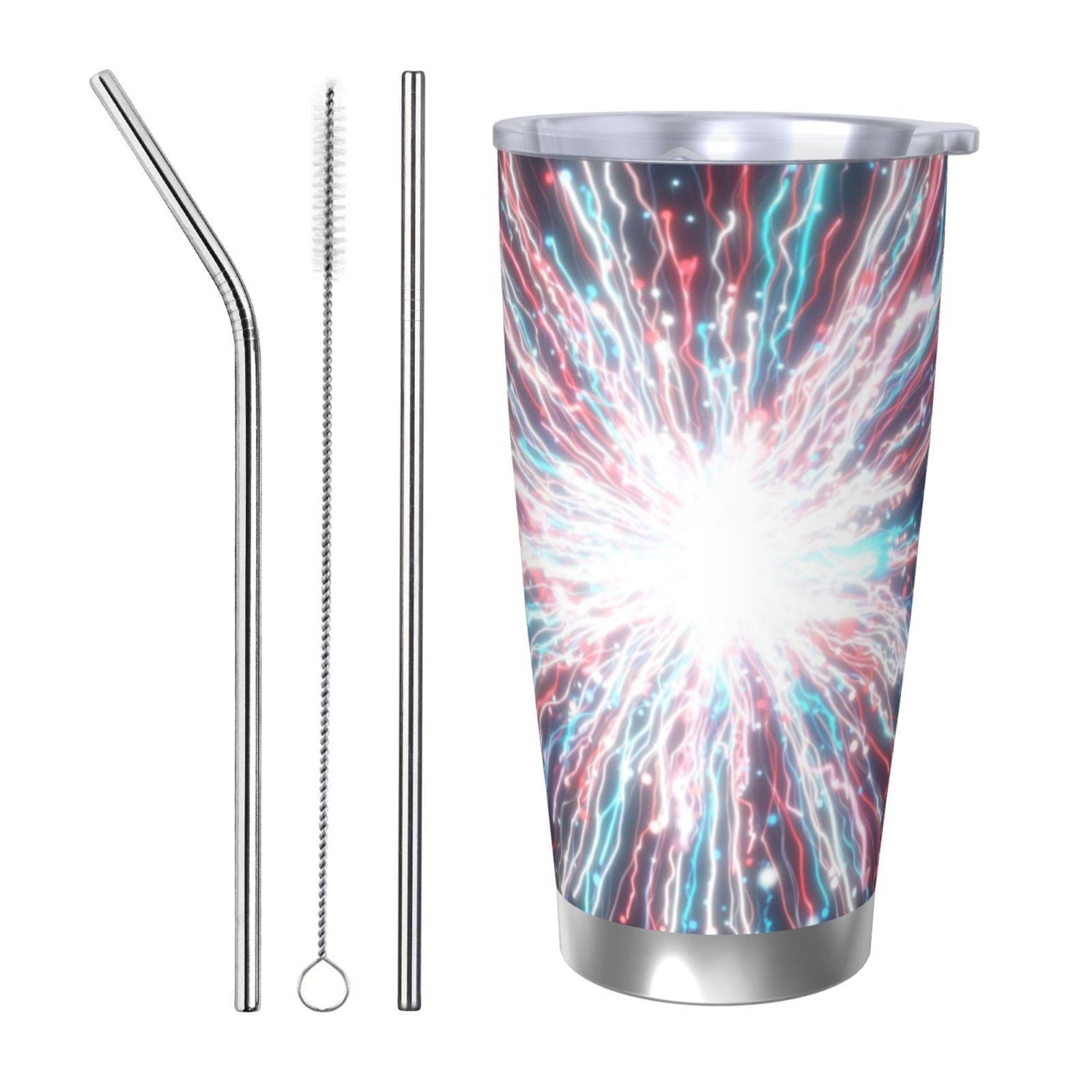 Gaeub Blue Swirl Fireworks Print 20-Ounce Stainless Steel Car Cup ...