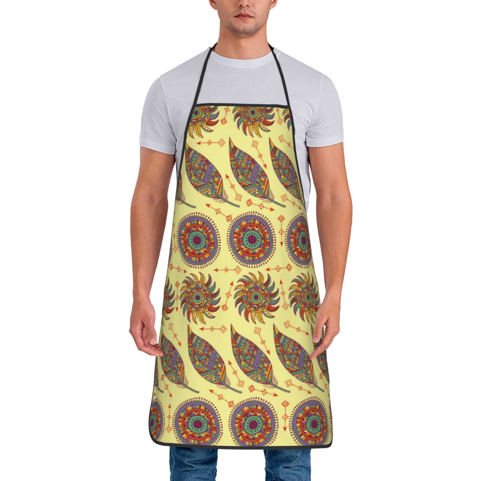 Gaeub Bohemia Print Apron for Men and Women,Waterproof Apron for ...