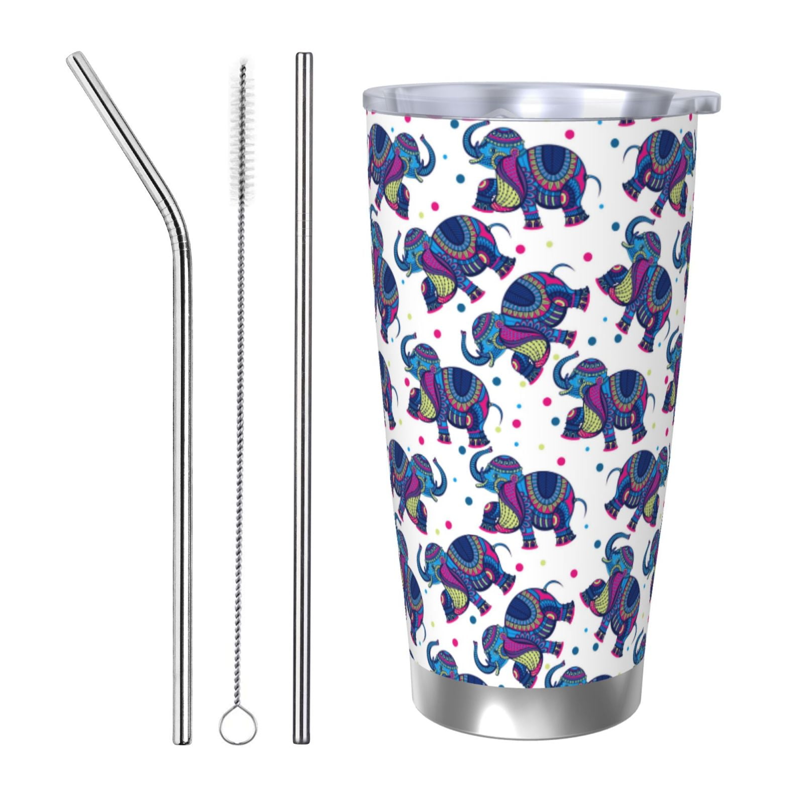 Gaeub Boho elephant Print 20-Ounce Stainless Steel Car Cup,Tumblers ...