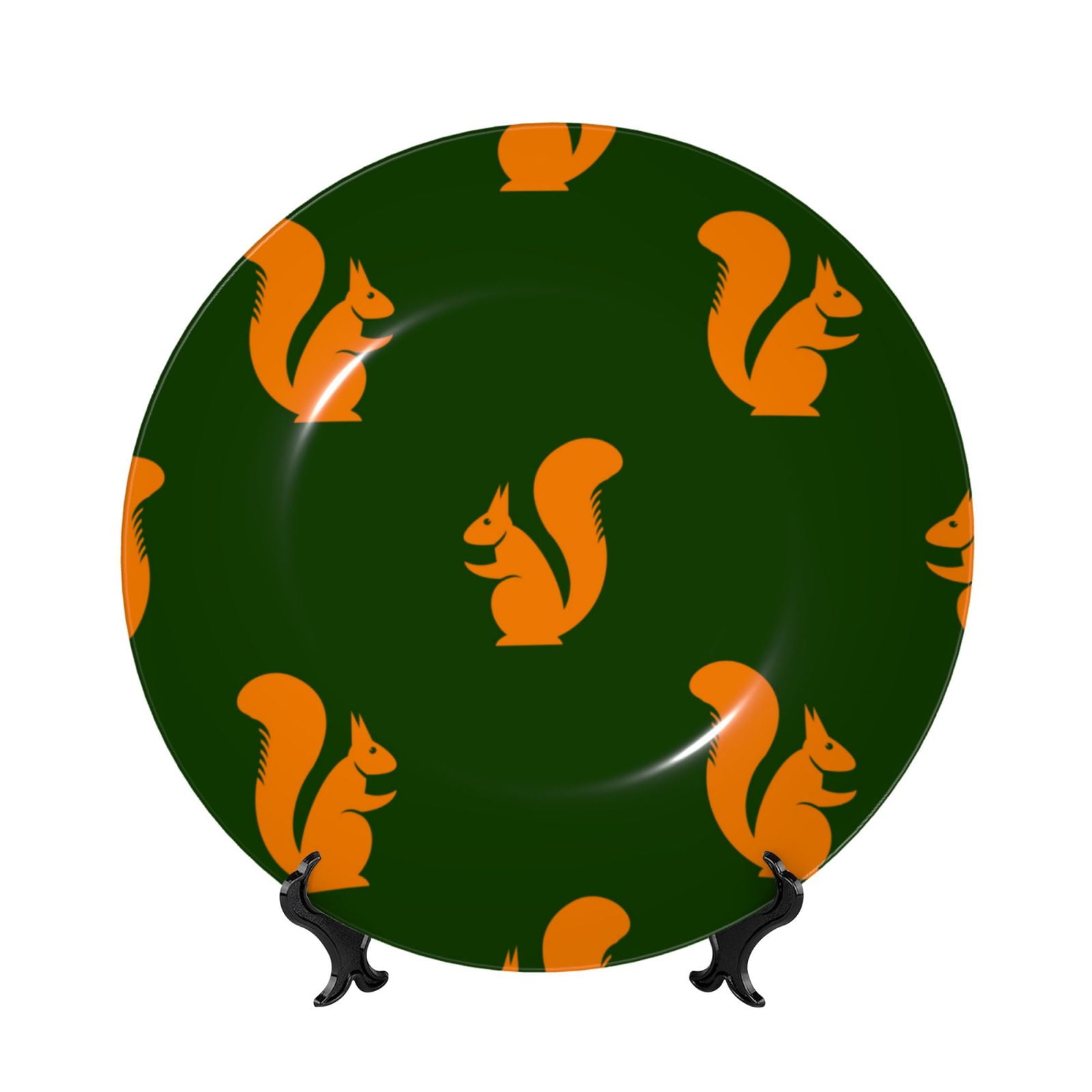 Gaeub Bold Squirrel Silhouettes Print Ceramic Plate,Dinner Plates,Bone ...