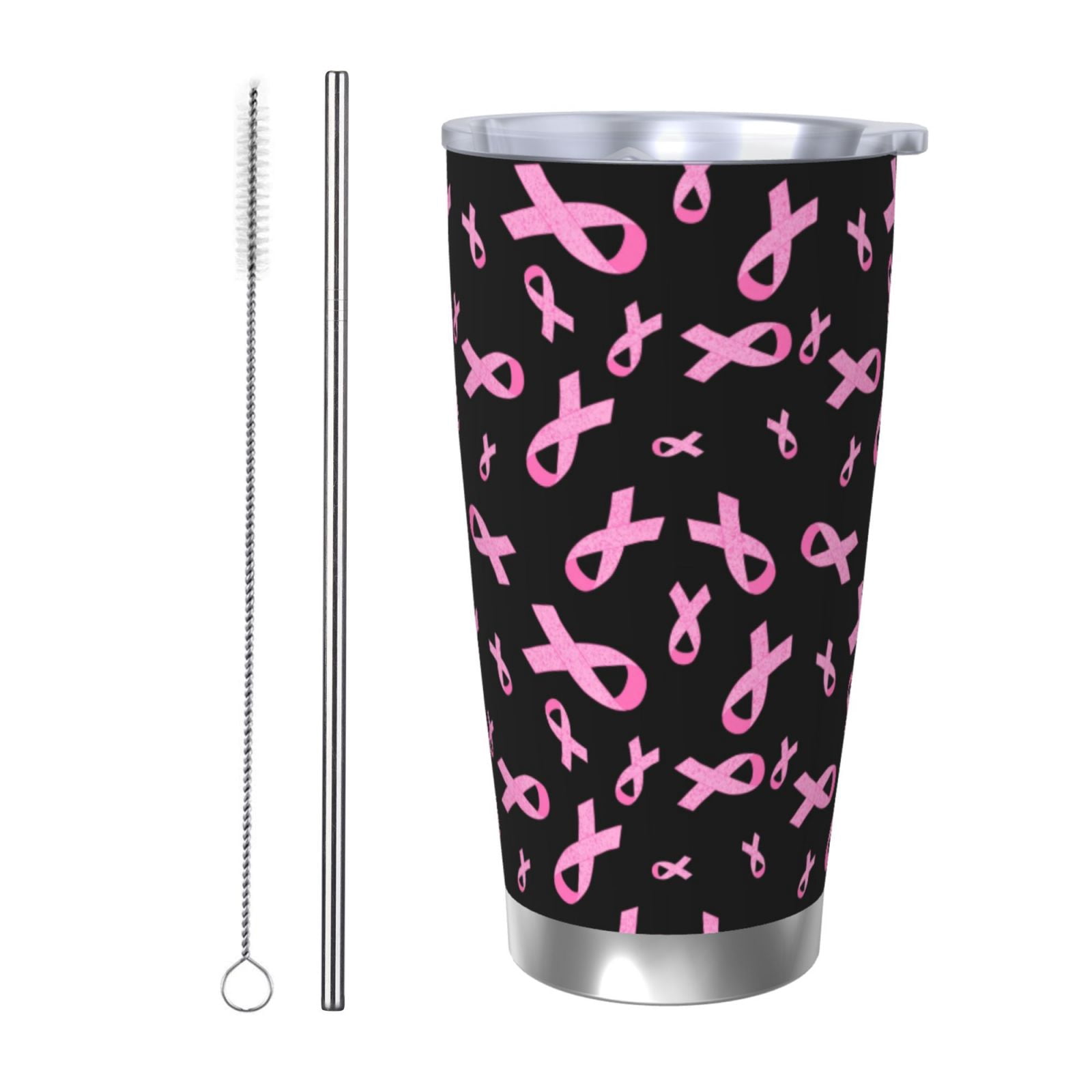 Gaeub Breast Cancer Awareness Print 20-Ounce Stainless Steel Car Cup ...
