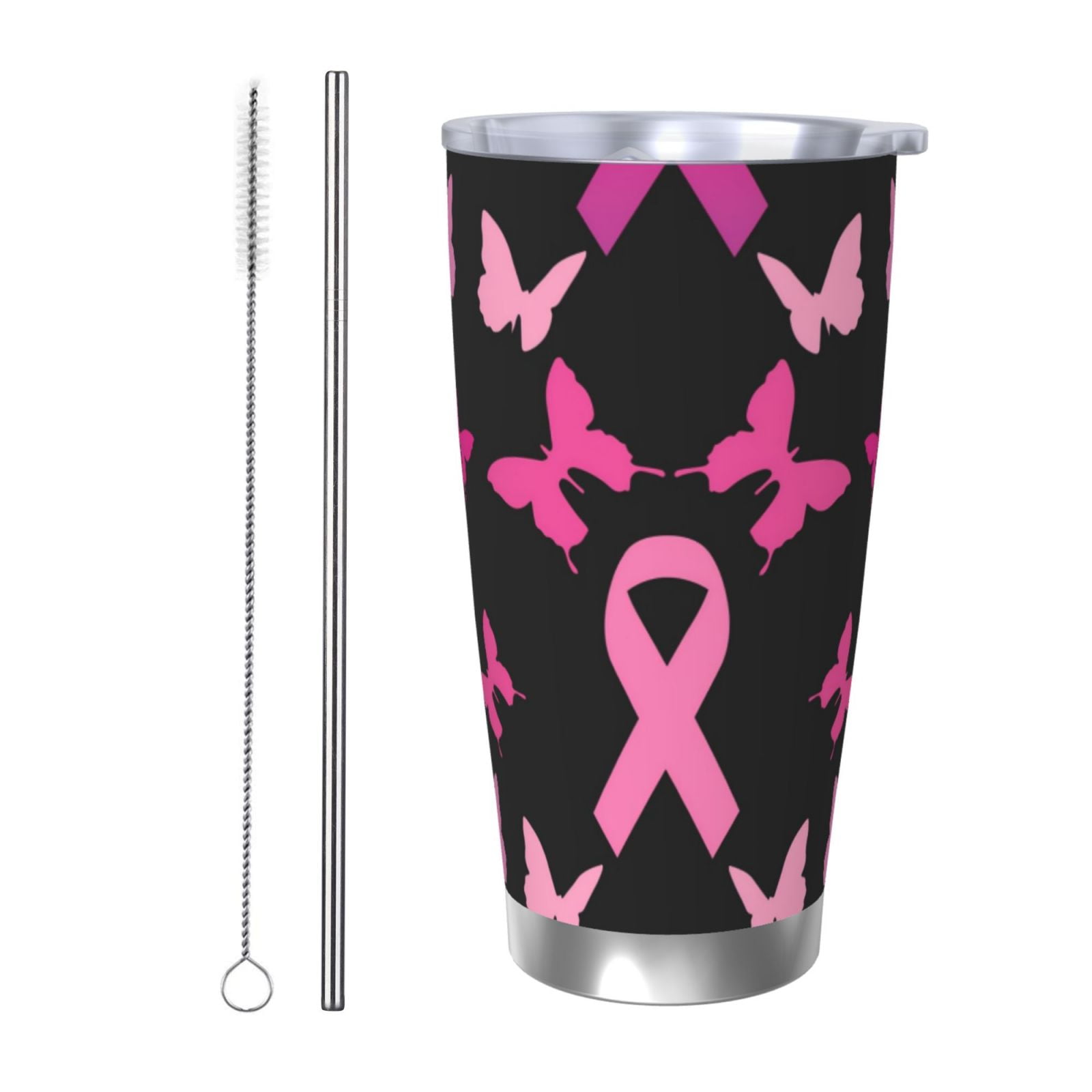 Gaeub Breast Cancer Print 20-Ounce Stainless Steel Car Cup,Tumblers ...