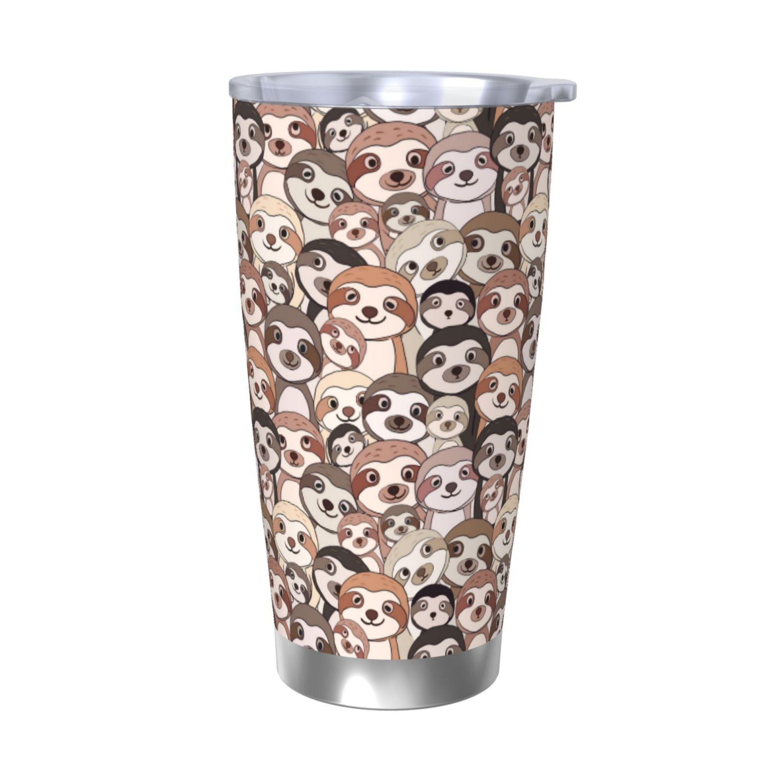 Gaeub Brown Sloth Print 20-Ounce Stainless Steel Car Cup,Tumblers Cups ...