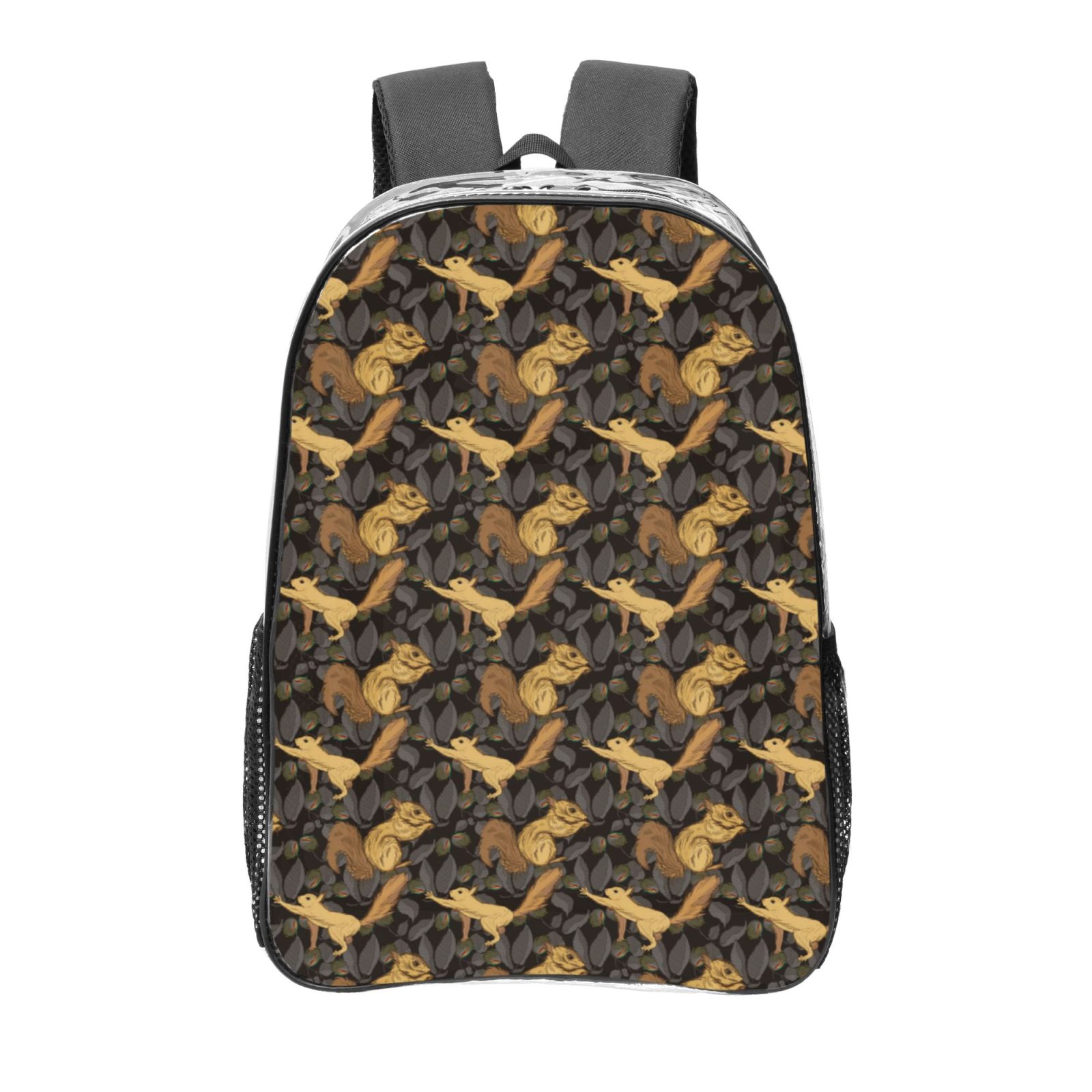 Gaeub Brown Squirrel with Plants Print Clear Backpack ,Clear ...