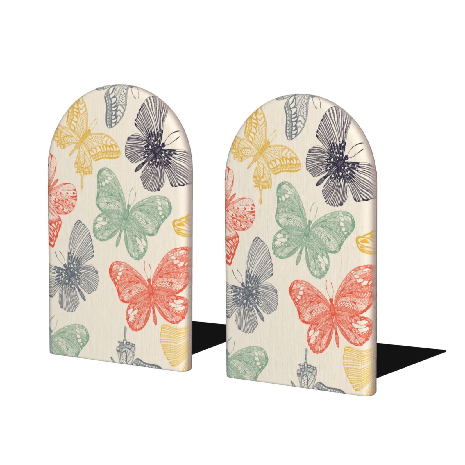 Gaeub Butterfly Wood Bookends, Non-Slip Bookends, Heavy Duty Wooden ...