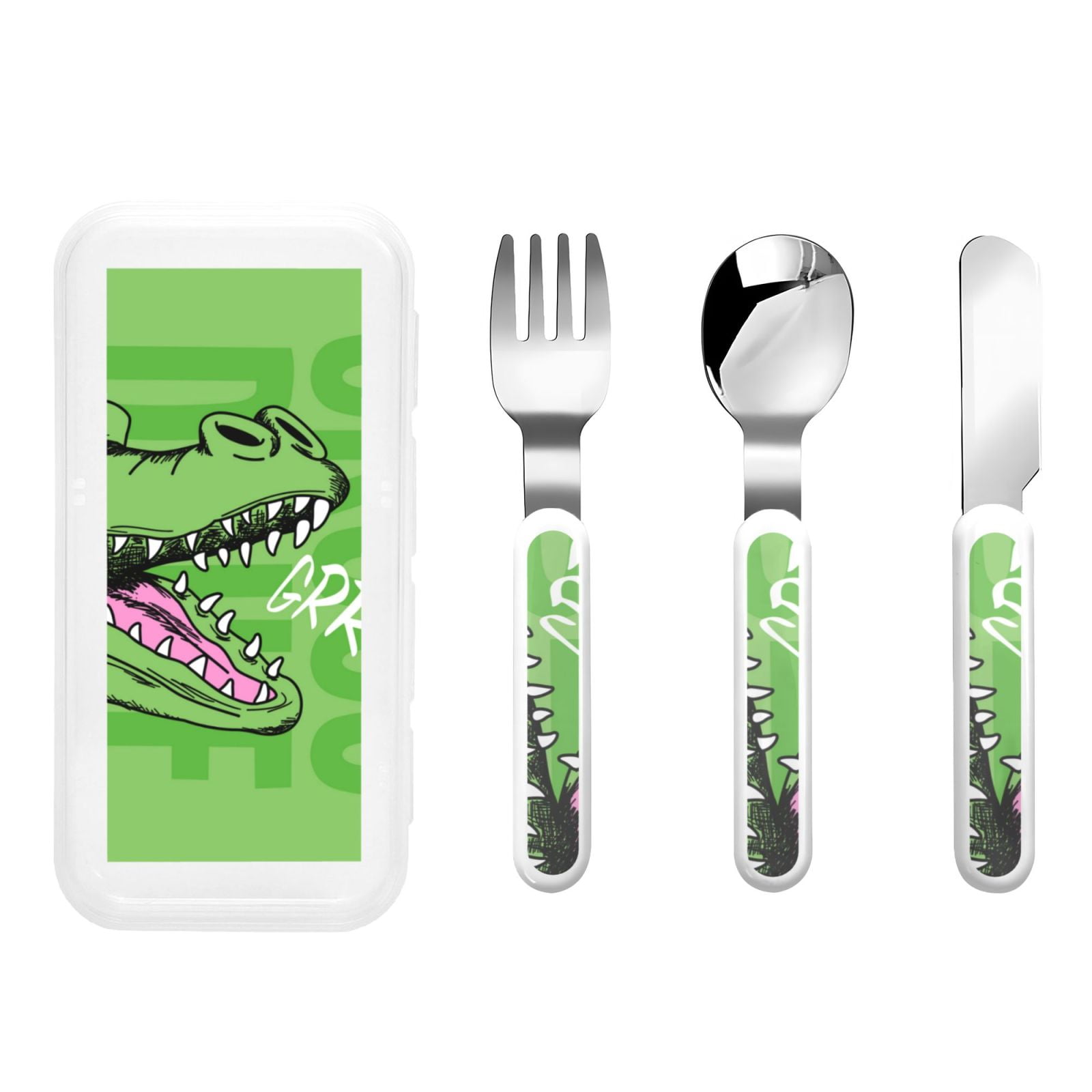 Gaeub CROCODILE HEAD Print 3-Piece Children Knife Spoon Fork Set ...