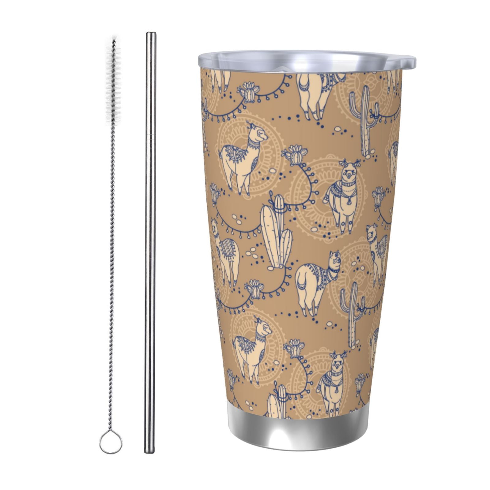 Gaeub Cactus Alpaca Print 20-Ounce Stainless Steel Car Cup,Tumblers ...