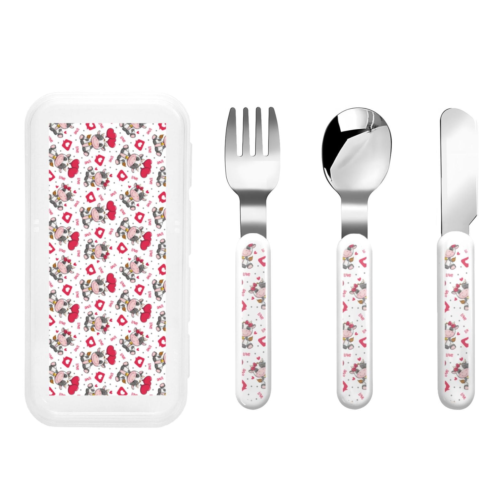 Gaeub Caring Cow Print 3-Piece Children Knife Spoon Fork Set,Stainless ...