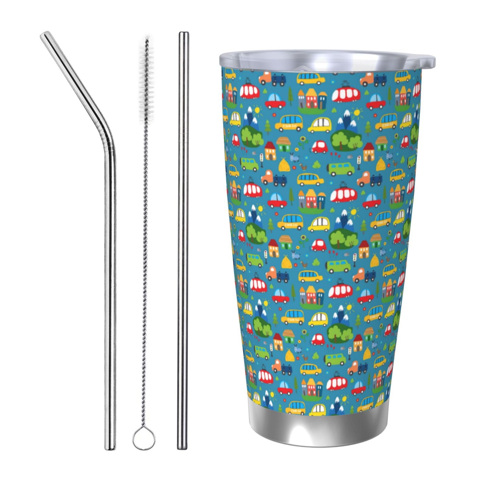 Gaeub Cars Transportation Print 20-Ounce Stainless Steel Car Cup ...