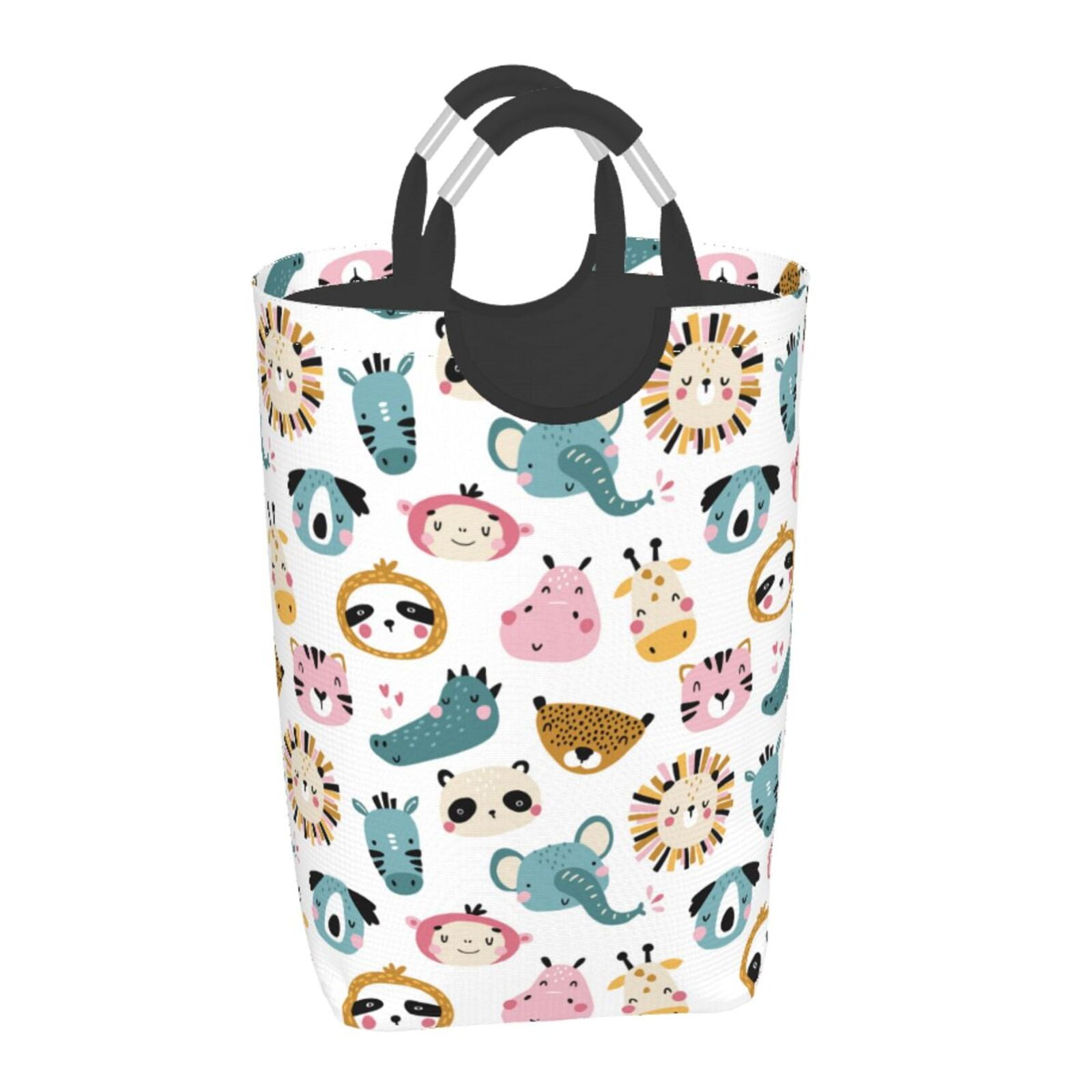 Gaeub Cartoon Animals Print 50L Large Laundry Hampers with Handles ...