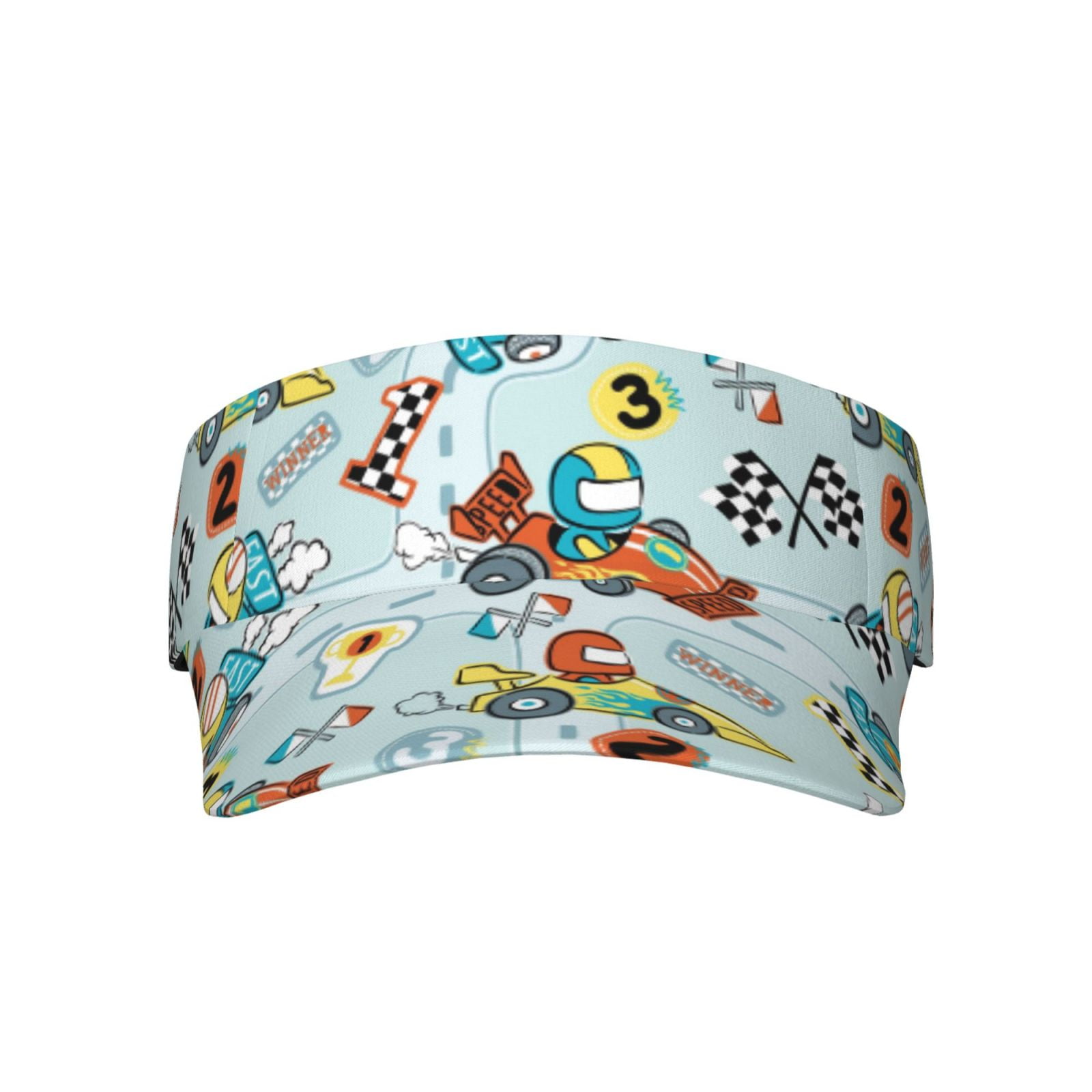 Gaeub Cartoon Car Racing Sun Visor Hats with Empty Top and Adjustable ...