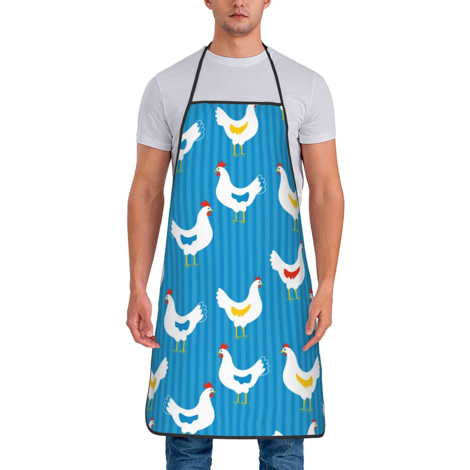Gaeub Cartoon Chicken Print Apron for Men and Women,Waterproof Apron ...