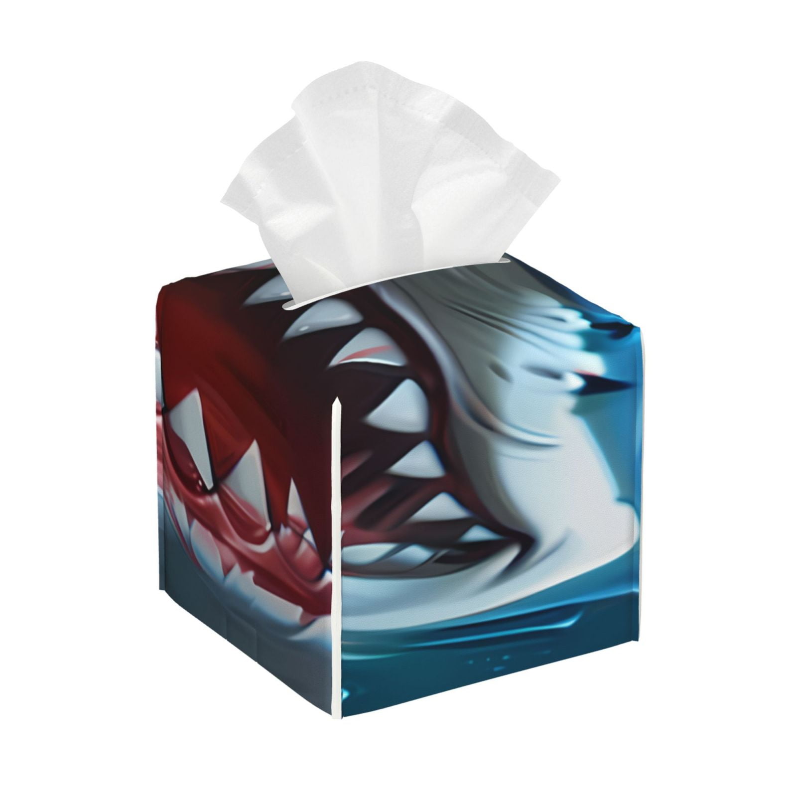 Gaeub Cartoon Cute Shark Print Leather Tissue Box Cover Square,Tissue ...