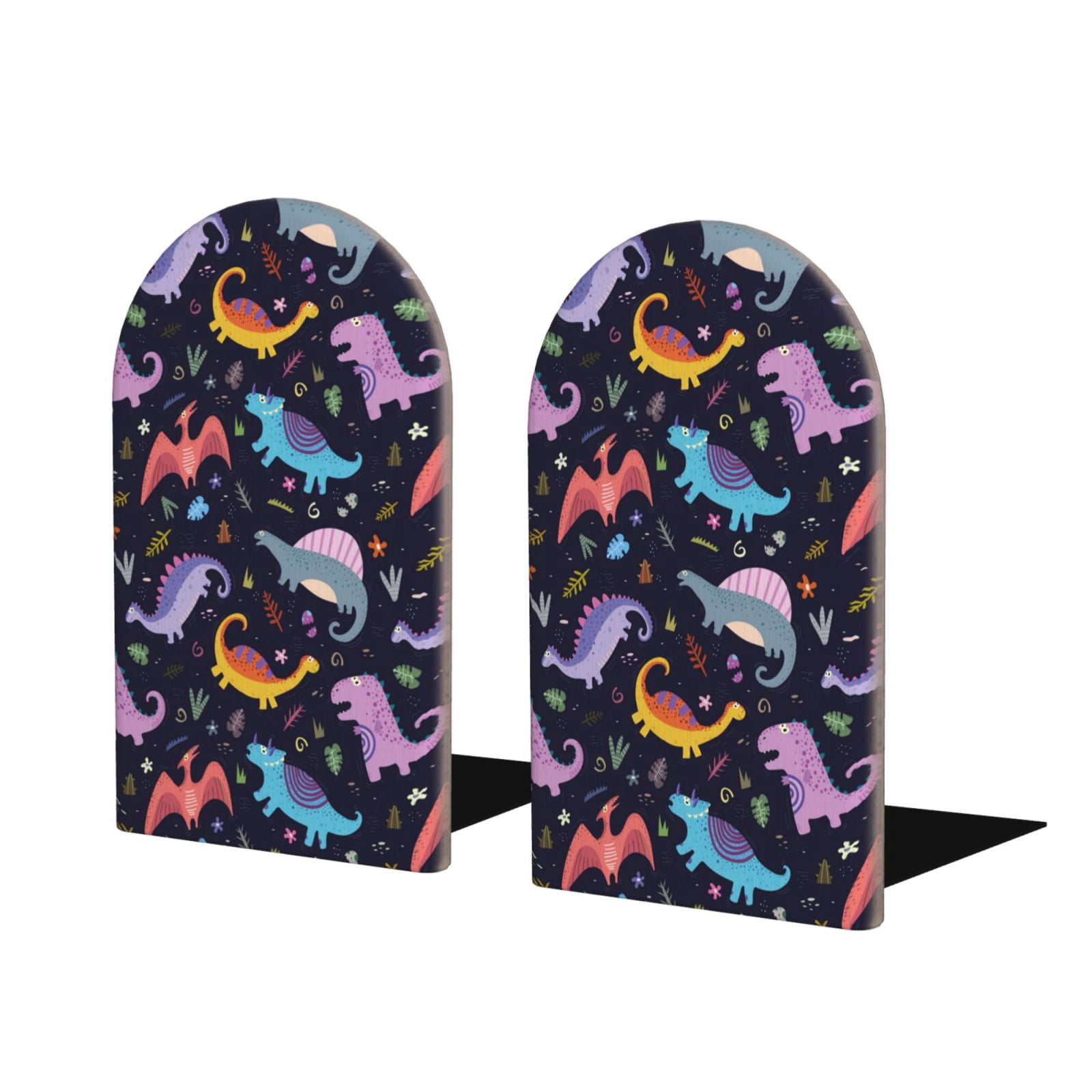 Gaeub Cartoon Dinosaur Wood Bookends, Non-Slip Bookends, Heavy Duty ...