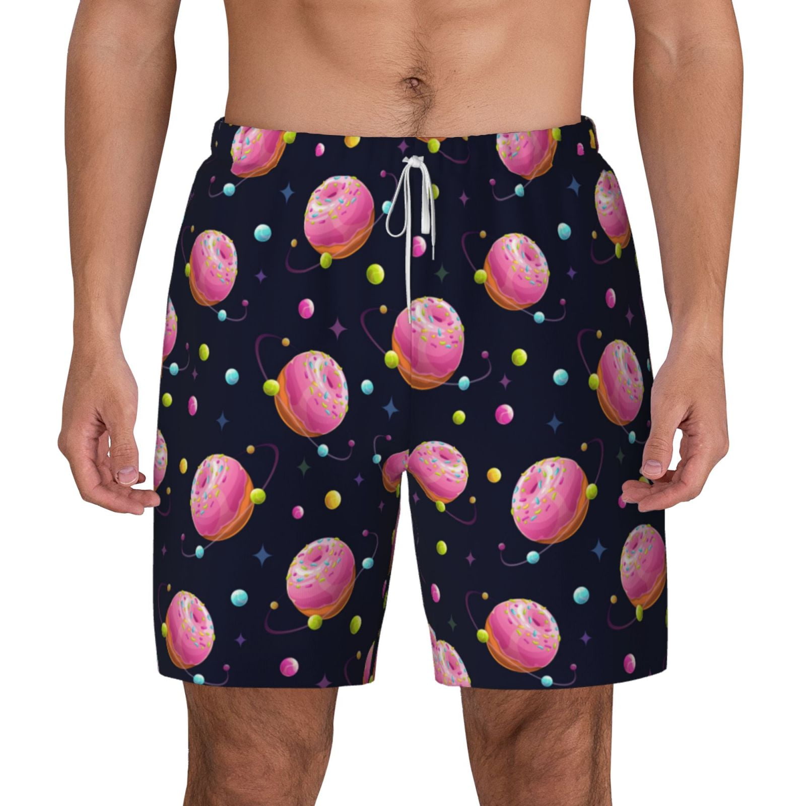 Gaeub Cartoon Donut Planets Mens Swim Trunks Stretch Beach Shorts Quick ...