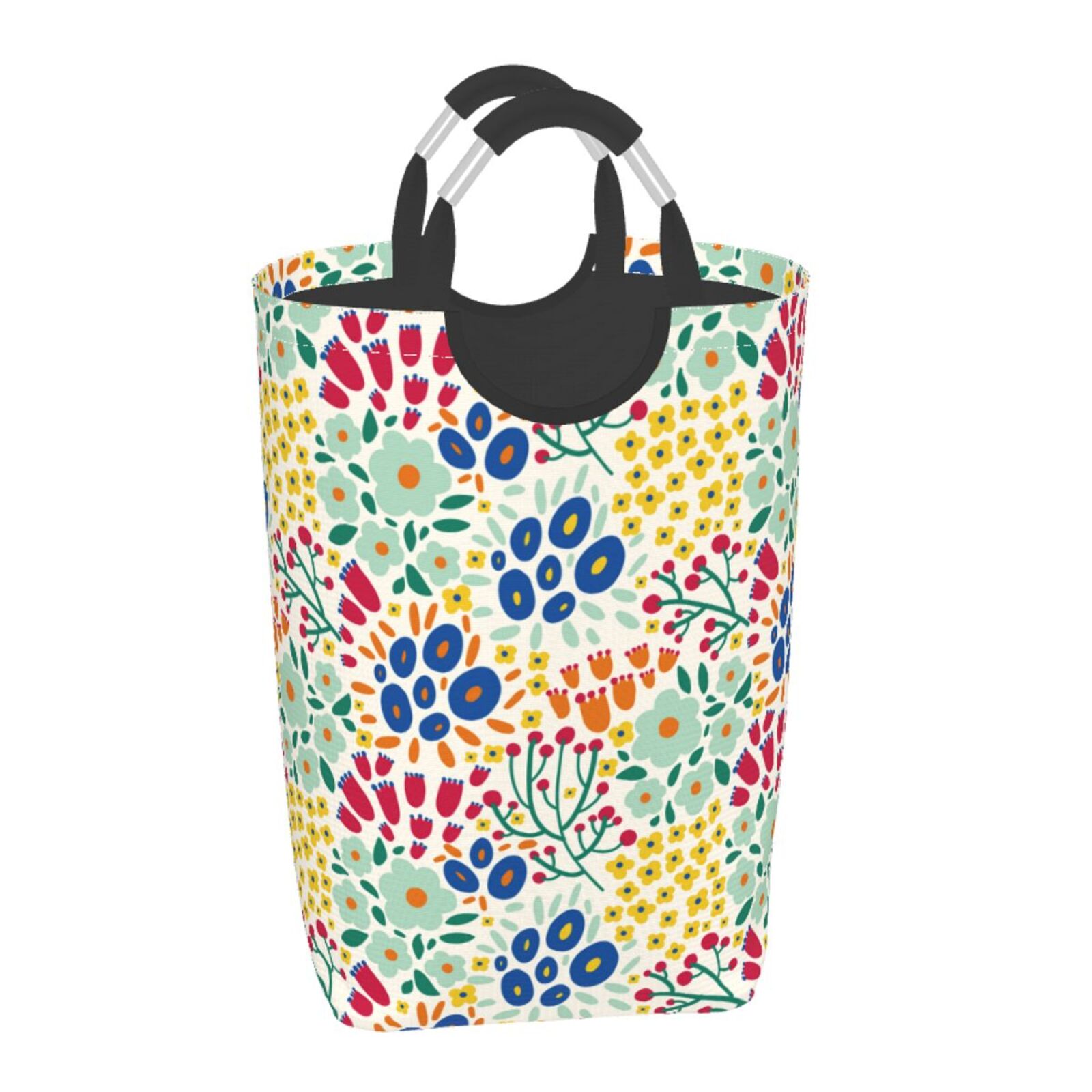 Gaeub Cartoon Flowers Print 50L Large Laundry Hampers with Handles ...