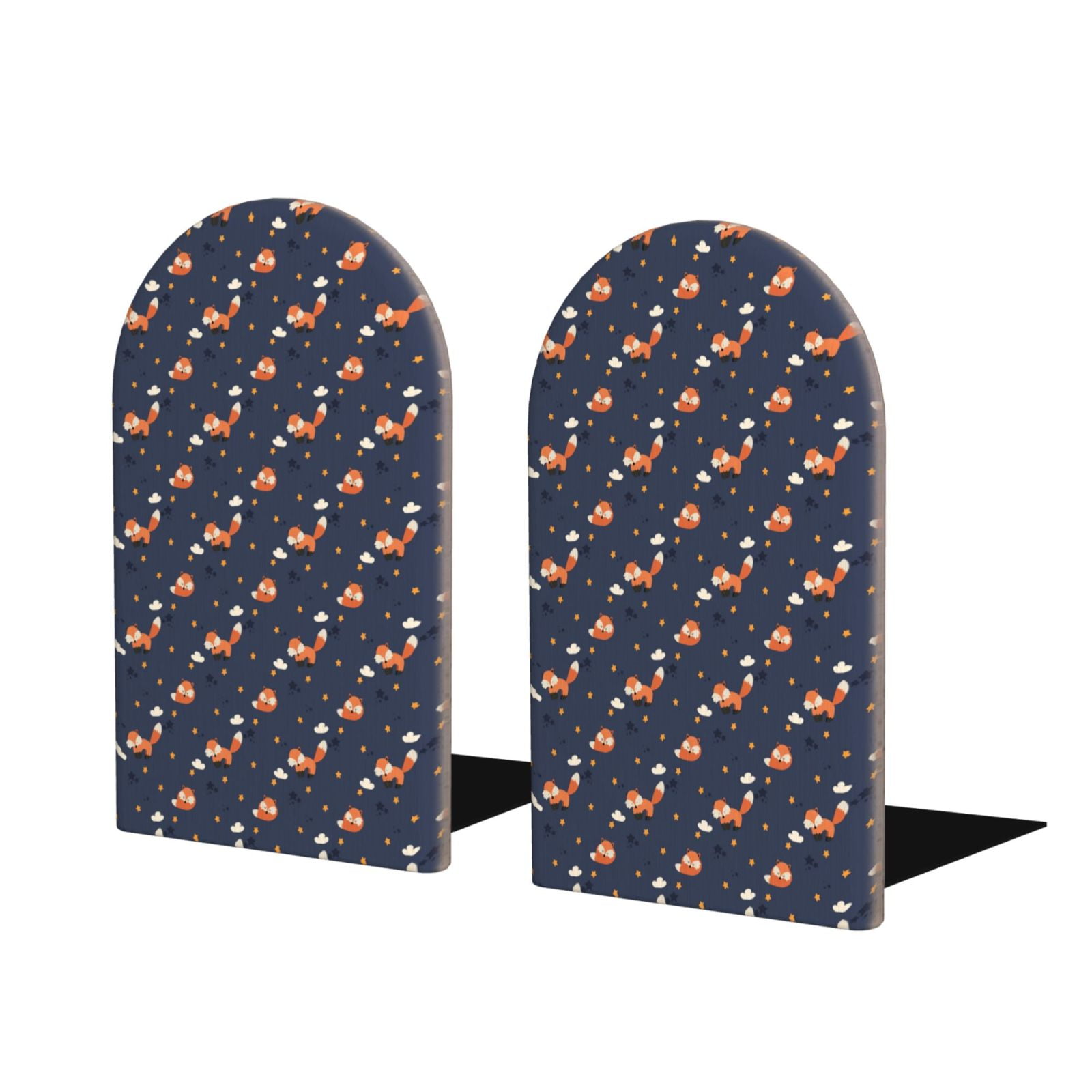 Gaeub Cartoon Fox Wood Bookends, Non-Slip Bookends, Heavy Duty Wooden ...